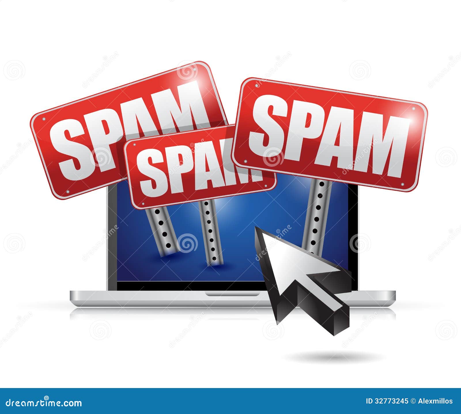 Laptop with a Spam Message Illustration Stock Illustration ...