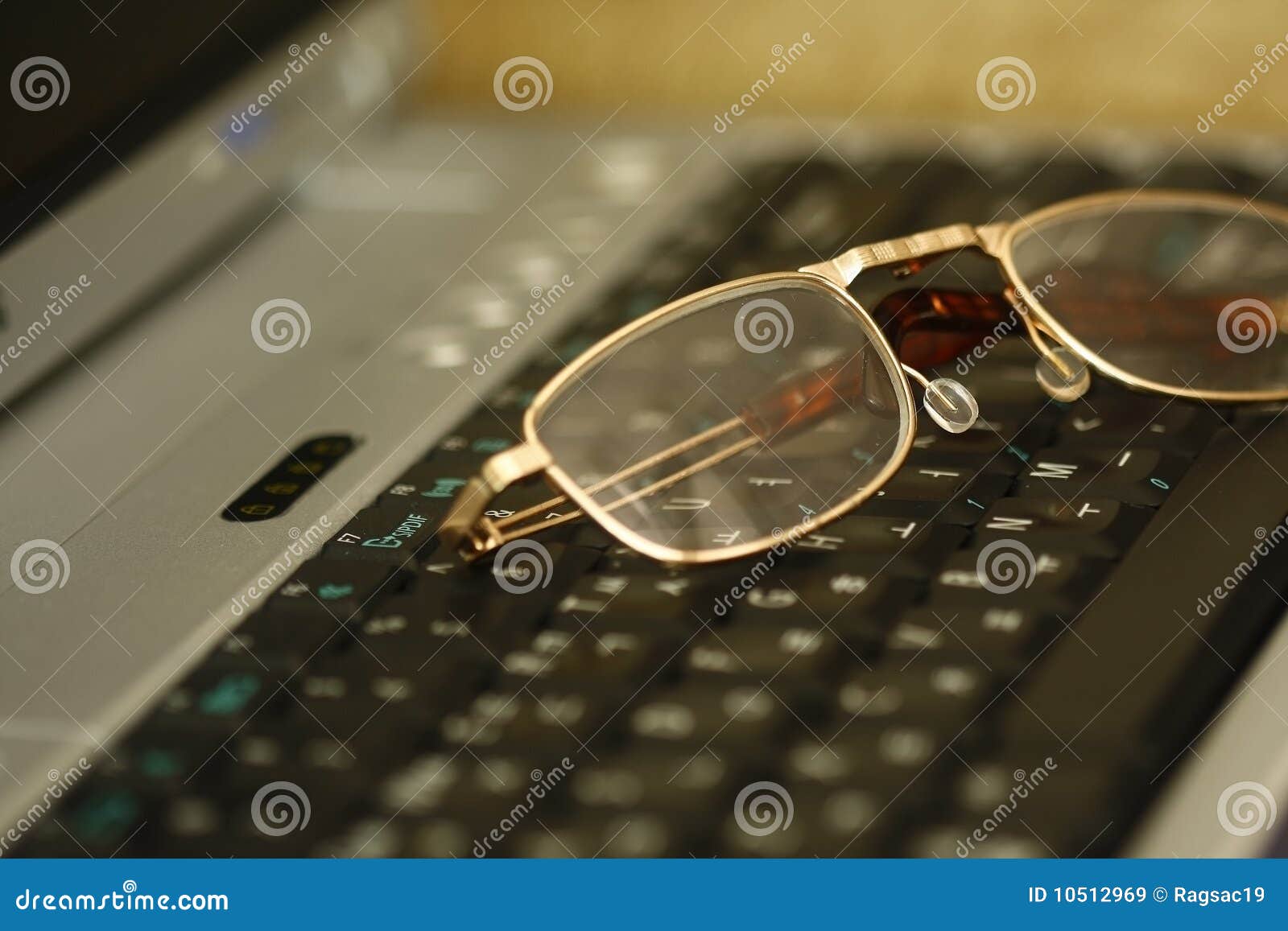 Laptop and Spectacles stock image. Image of presentation - 10512969