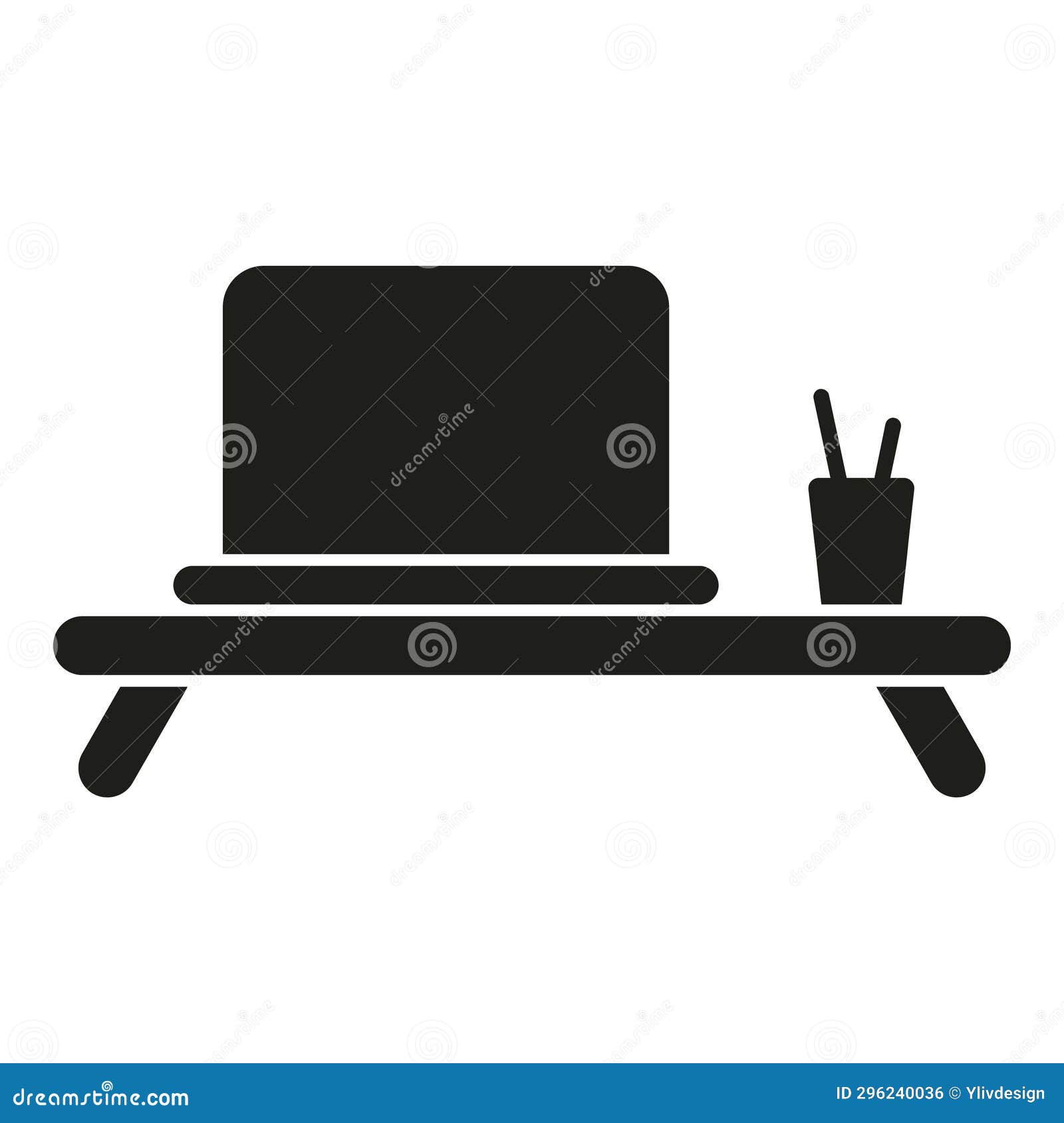Laptop Stand Table Icon Simple Vector. Business Laptop Stock ...