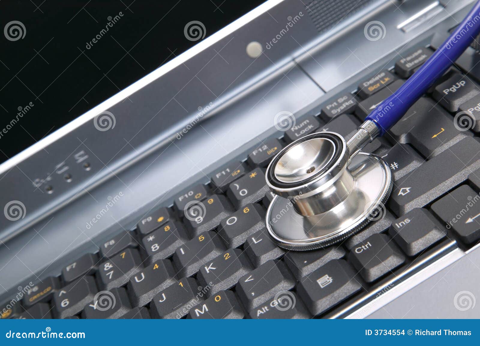 Laptop & Stethoscope stock photo. Image of laptop - 3734554
