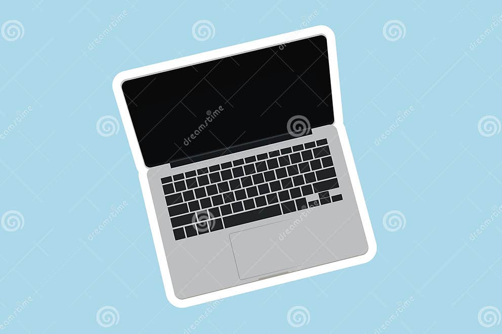 Laptop Sticker Design Vector Illustration. Technology Objects Icon ...