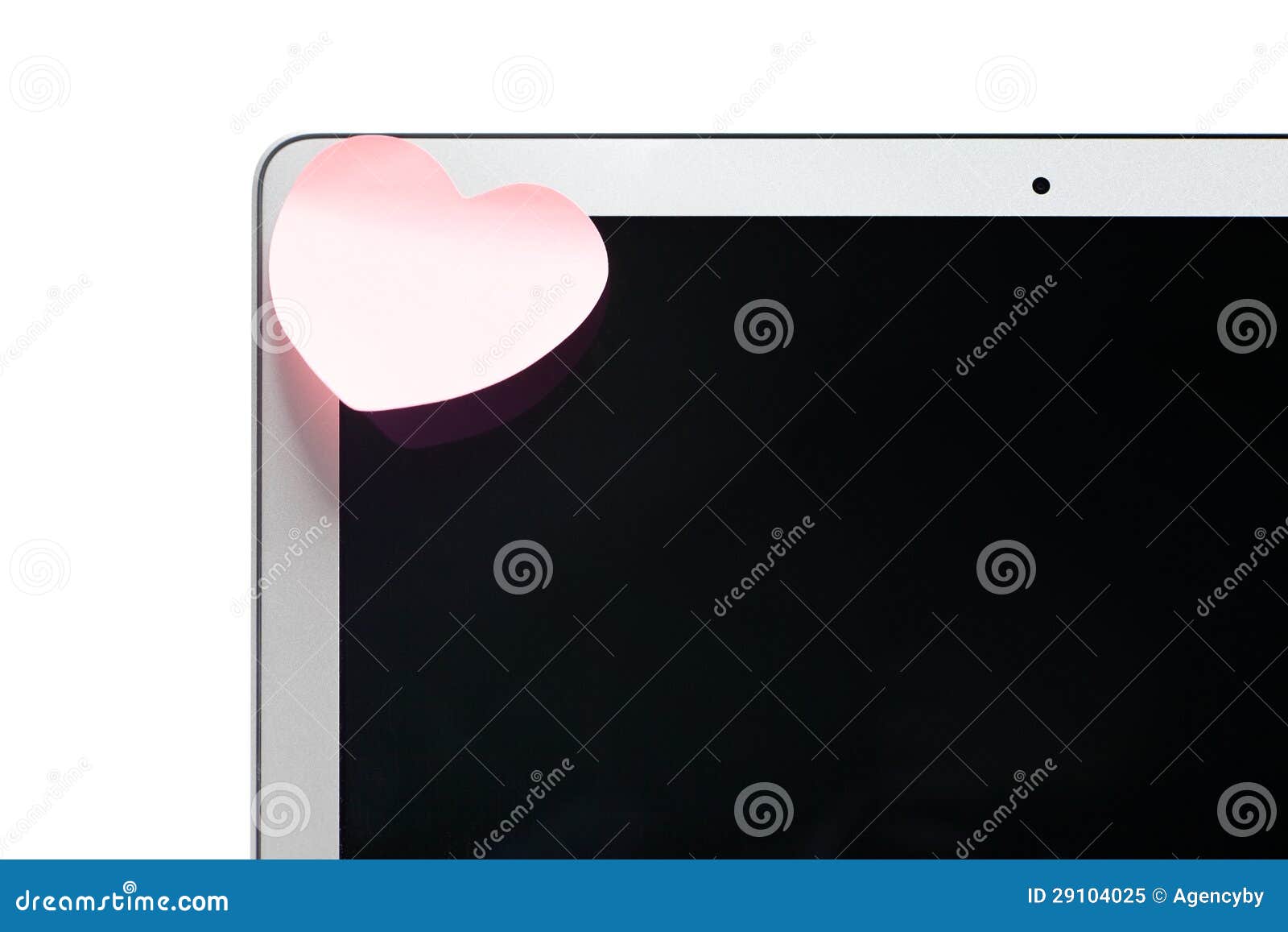 Laptop with a Sticky Note in the Shape of a Heart Stock Image - Image ...