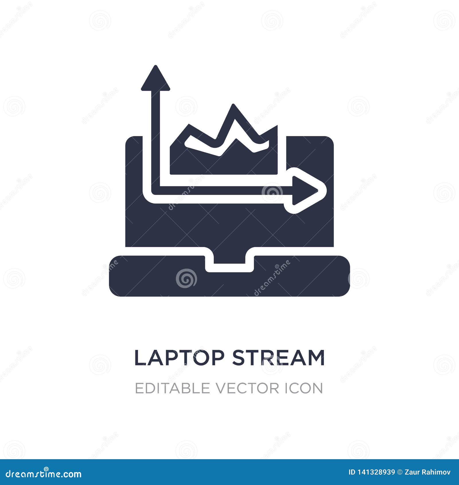 Laptop Stream Graphic Icon on White Background. Simple Element ...