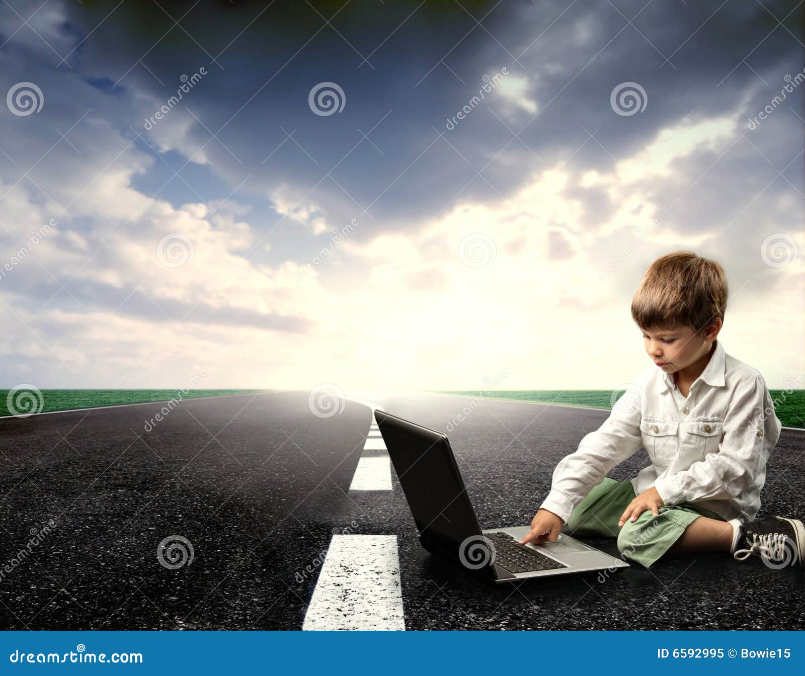 Laptop on the street stock image. Image of progress, childhood - 6592995