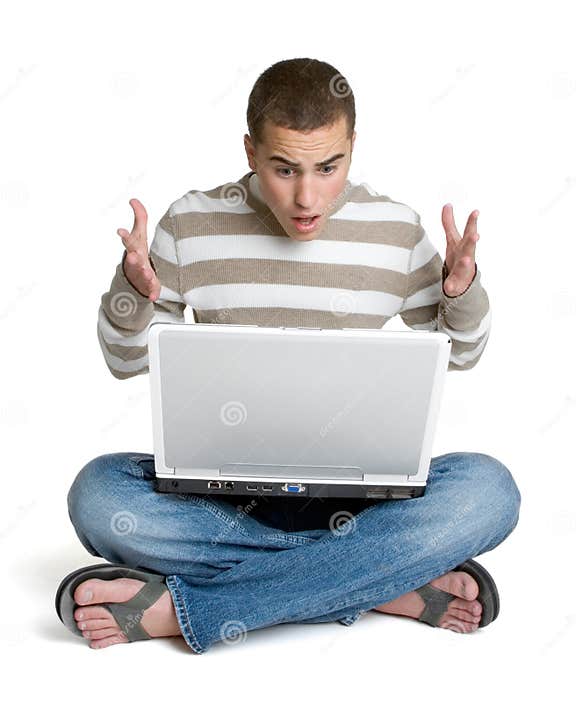 Laptop Student stock image. Image of shocked, upset, expression - 5248519