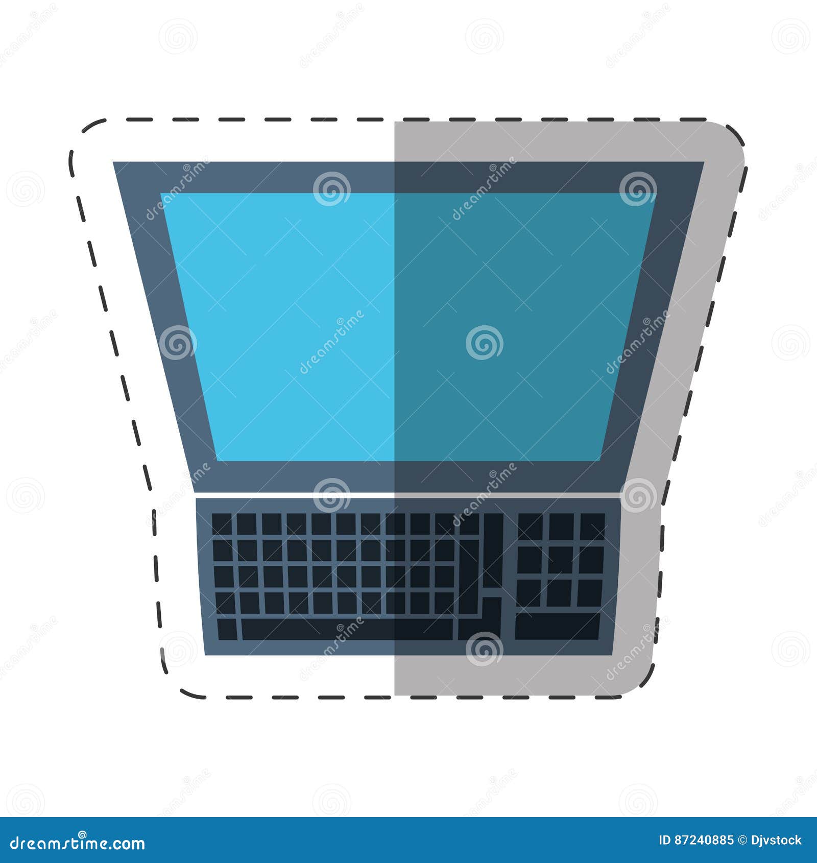 Laptop Study Technology Cut Line Stock Illustration - Illustration of ...