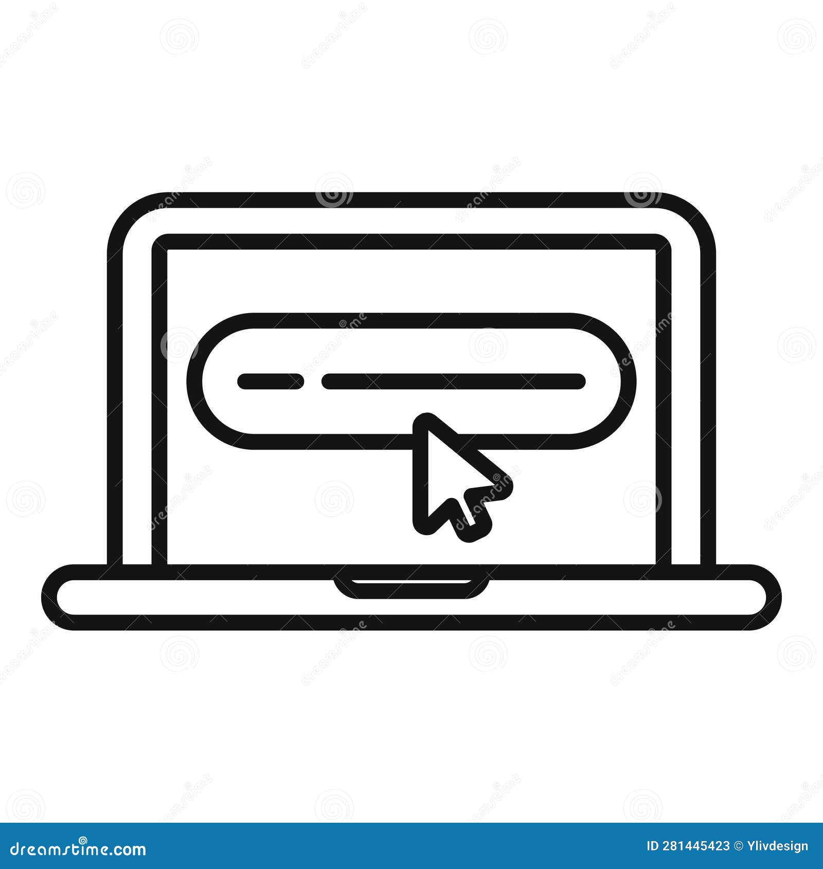 Laptop Subscribe Icon Outline Vector. Email Message Stock Vector ...