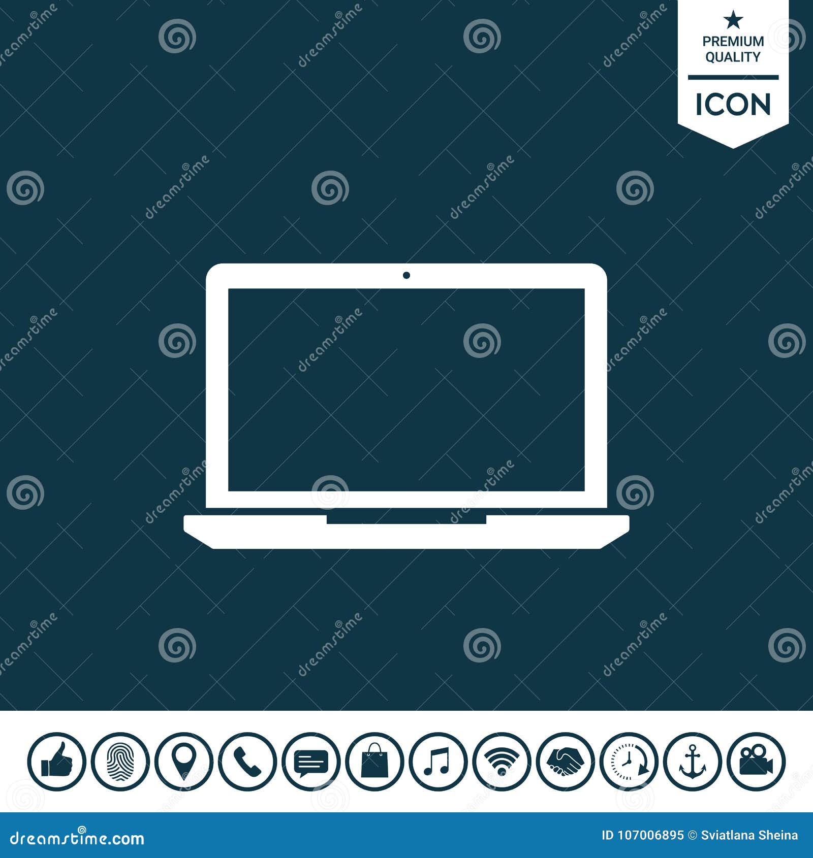 Laptop symbol Icon stock vector. Illustration of isolated - 107006895