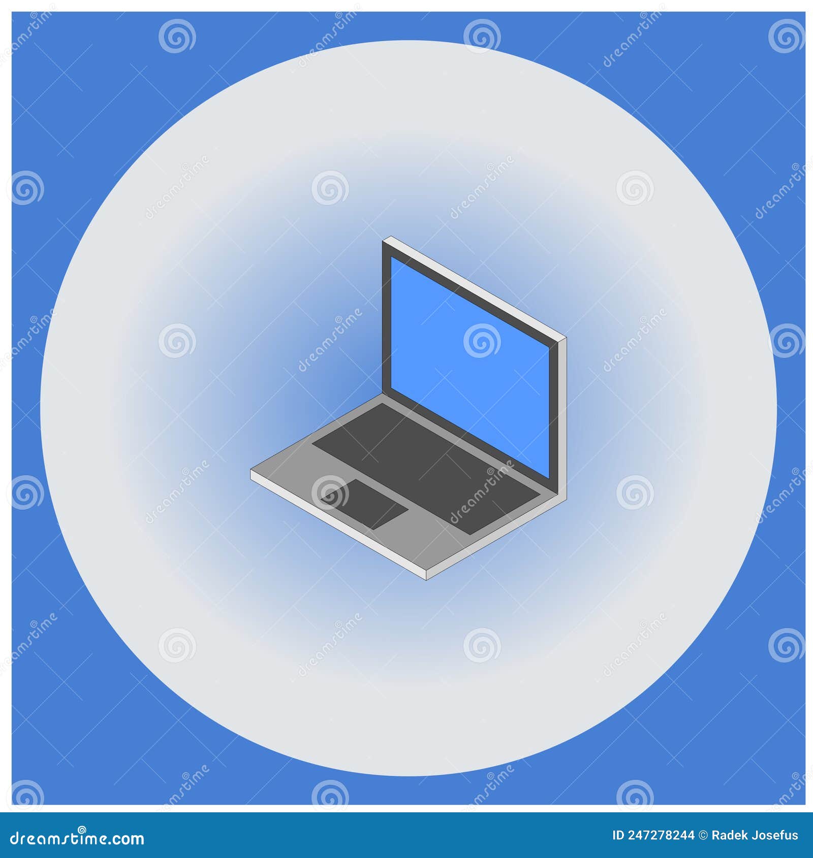 Laptop Symbol in Light Blue Circle Stock Illustration - Illustration of ...