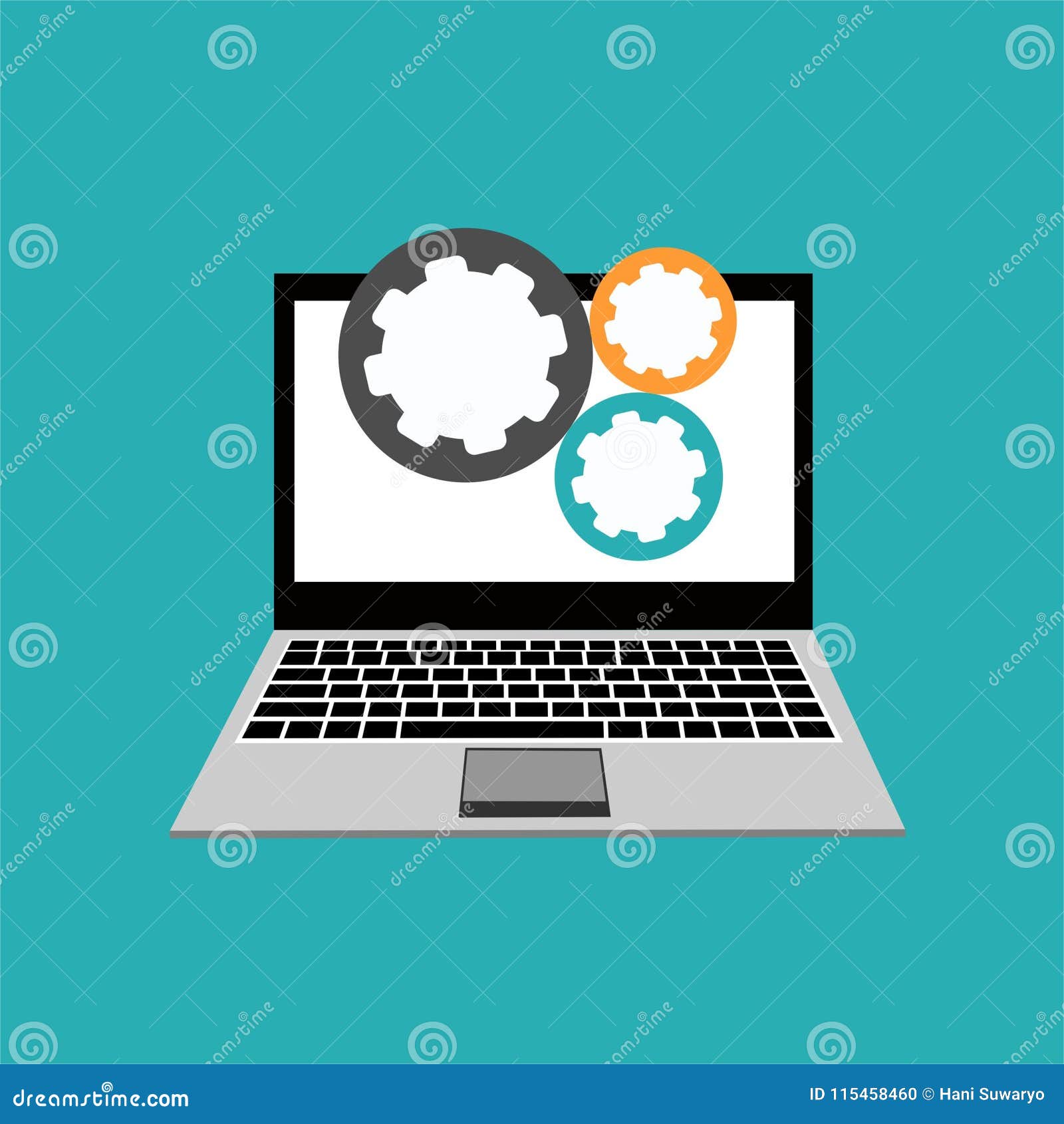 Laptop with Symbol Repair Service on Screen Stock Vector - Illustration ...