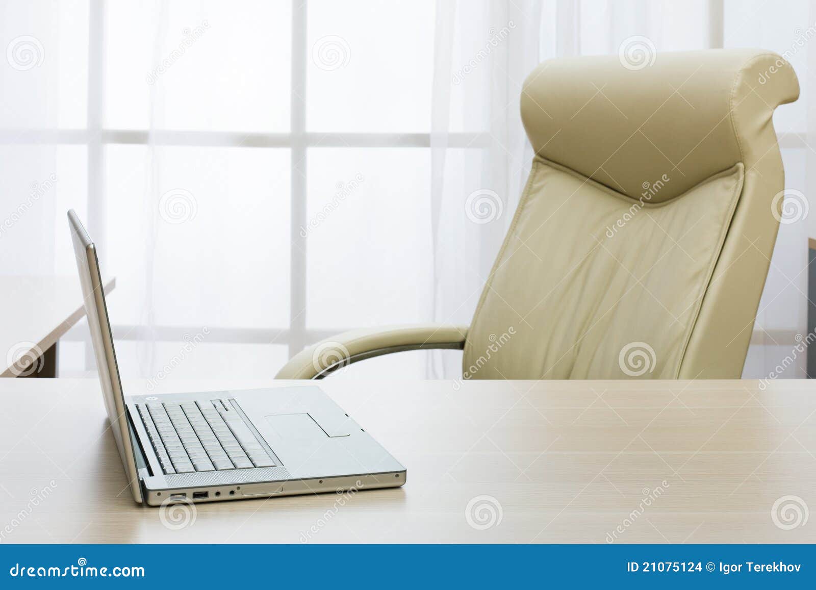 Laptop on a table stock photo. Image of desk, color, indoors - 21075124