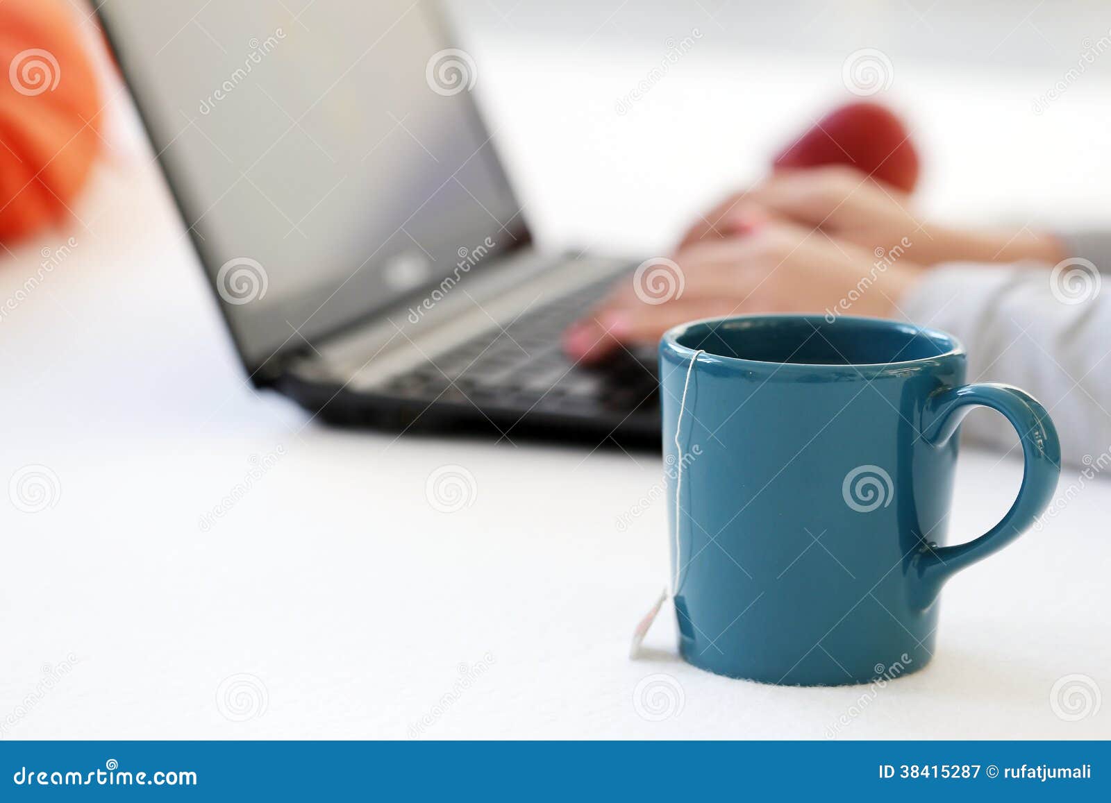 Laptop on the table stock image. Image of internet, apple - 38415287