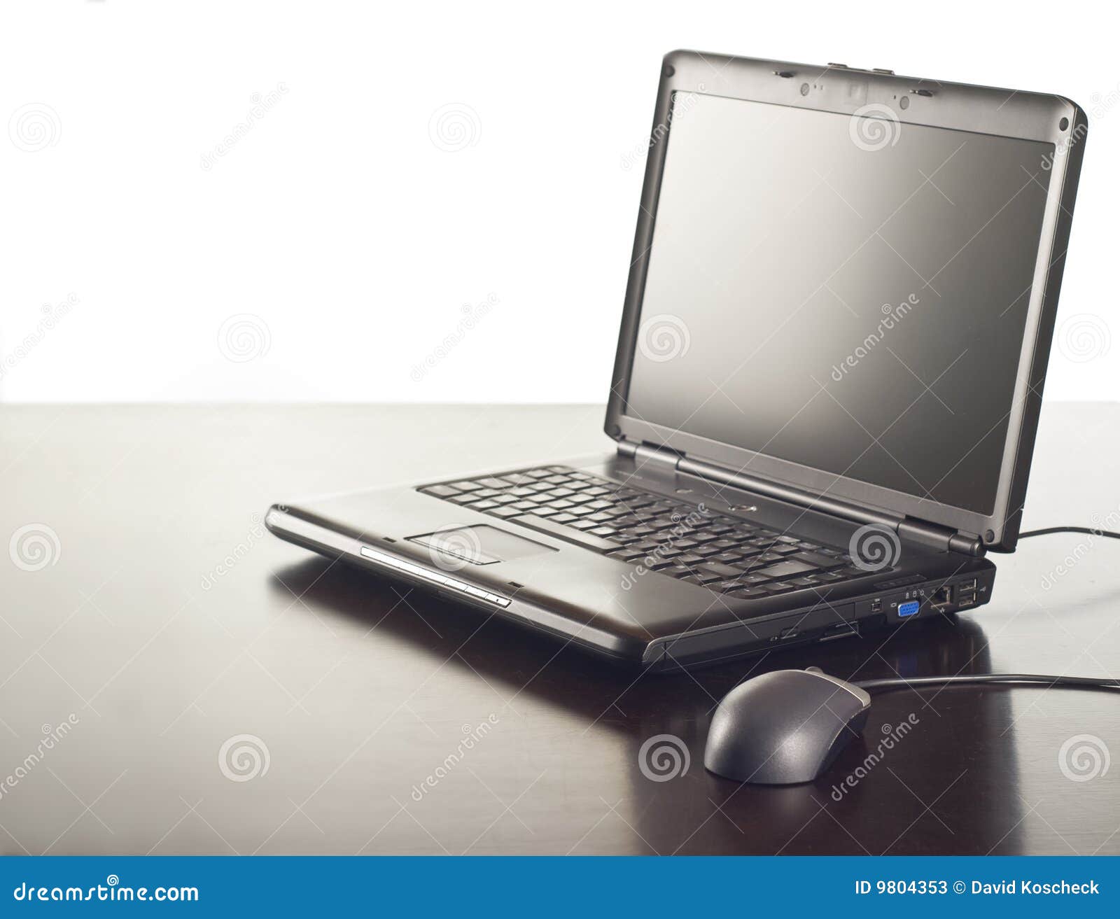Laptop on table stock image. Image of monitor, desktop - 9804353