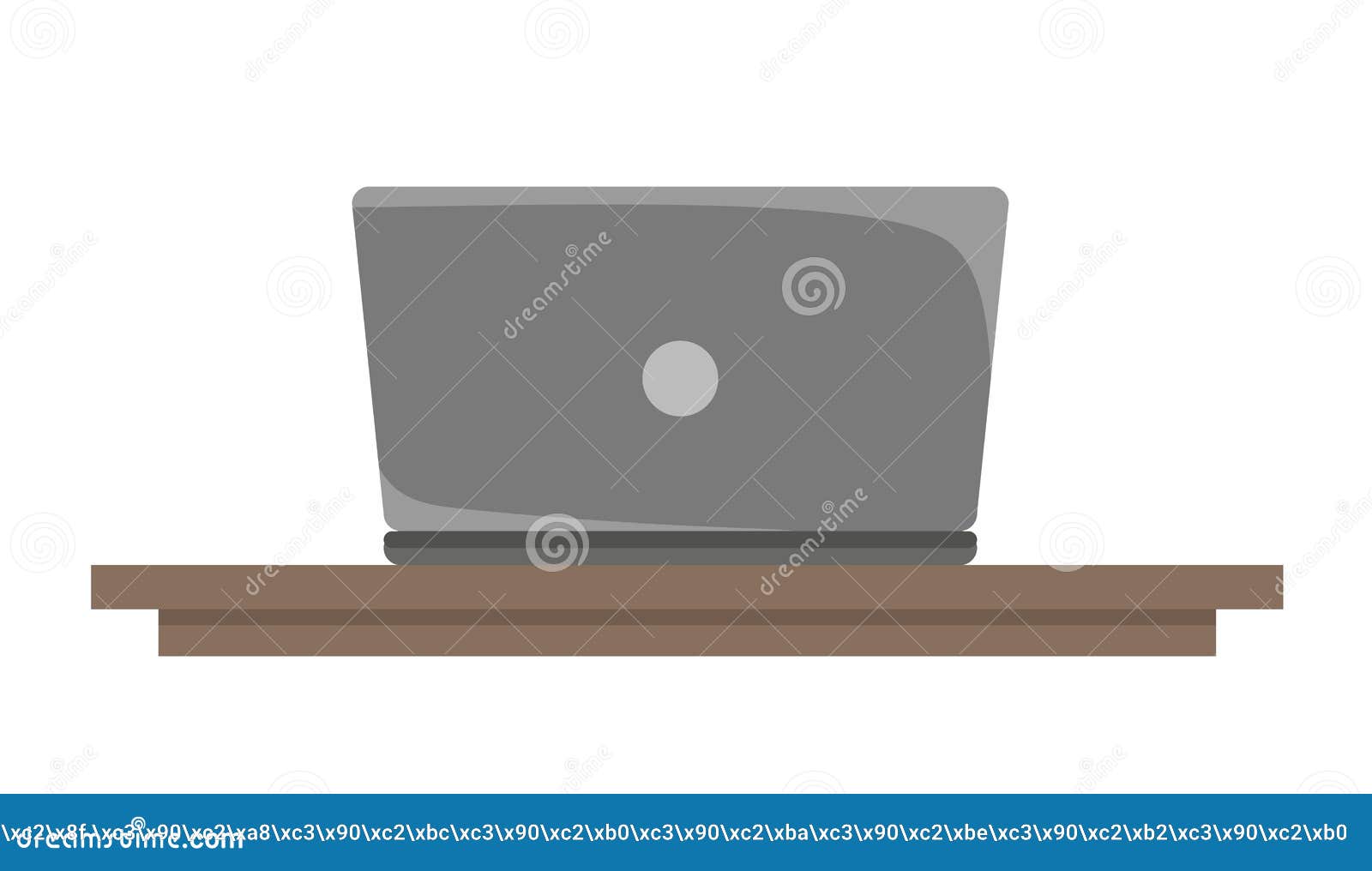 Laptop on the Table in Cartoon Style. Vector Illustration Isolated on a ...