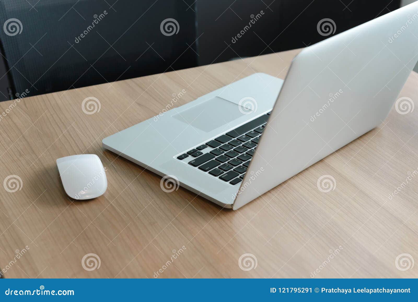 Laptop on Table in Corporate Conference Room Stock Image - Image of ...
