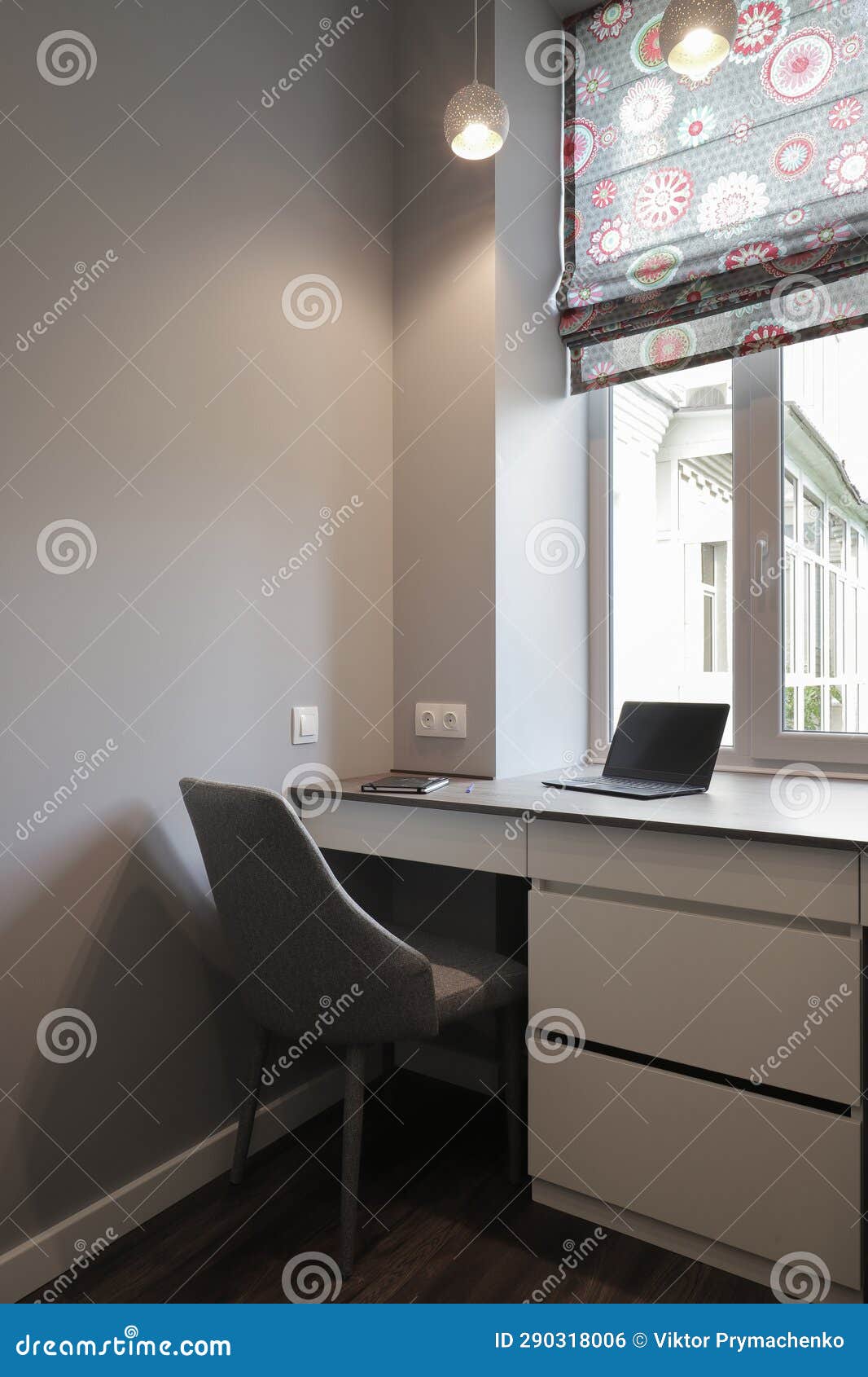 Laptop on Table in the Room Interior Stock Photo - Image of workspace ...