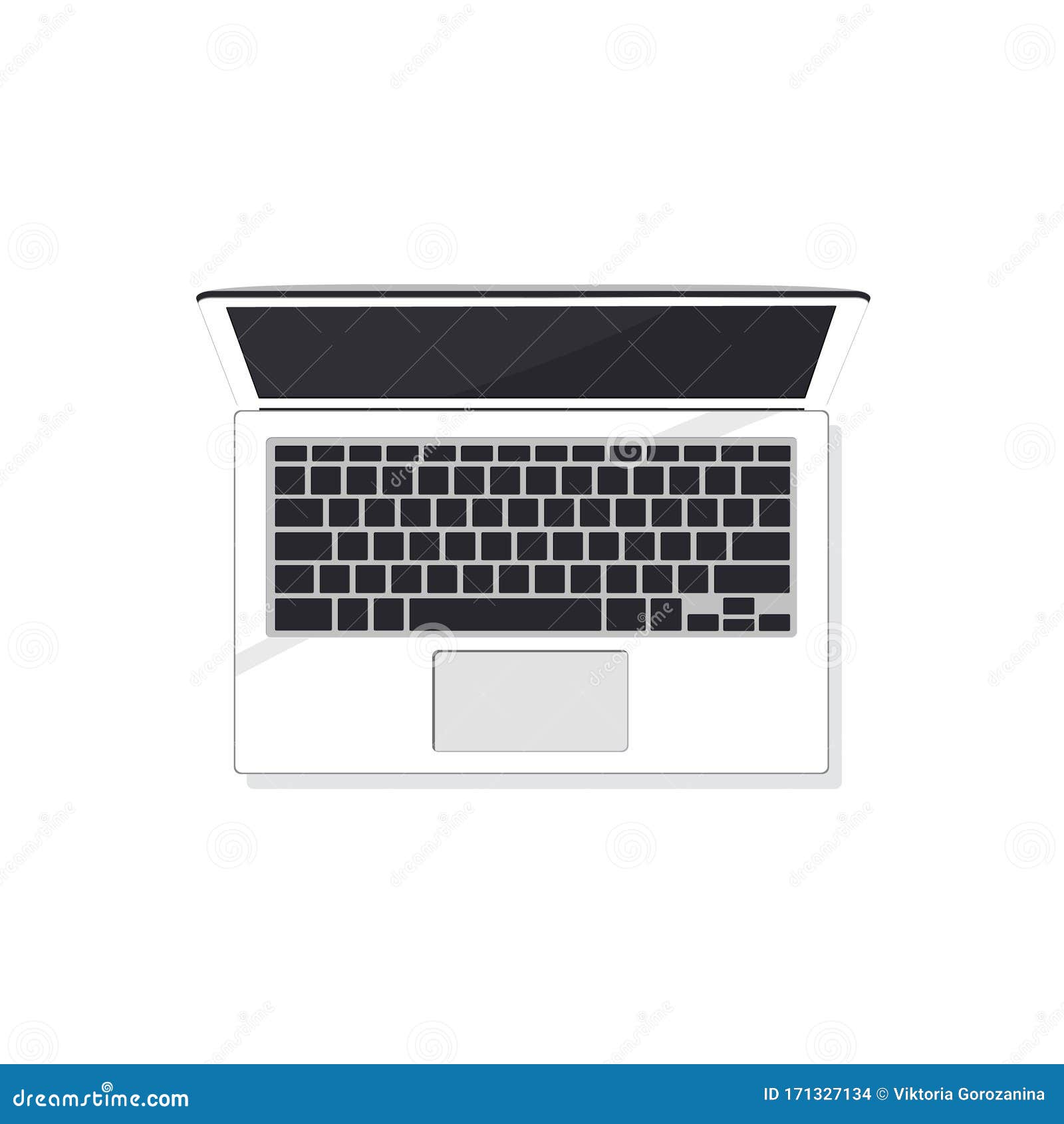 Laptop on Table. Work Online. Office Desktop. Open Computer Stock ...