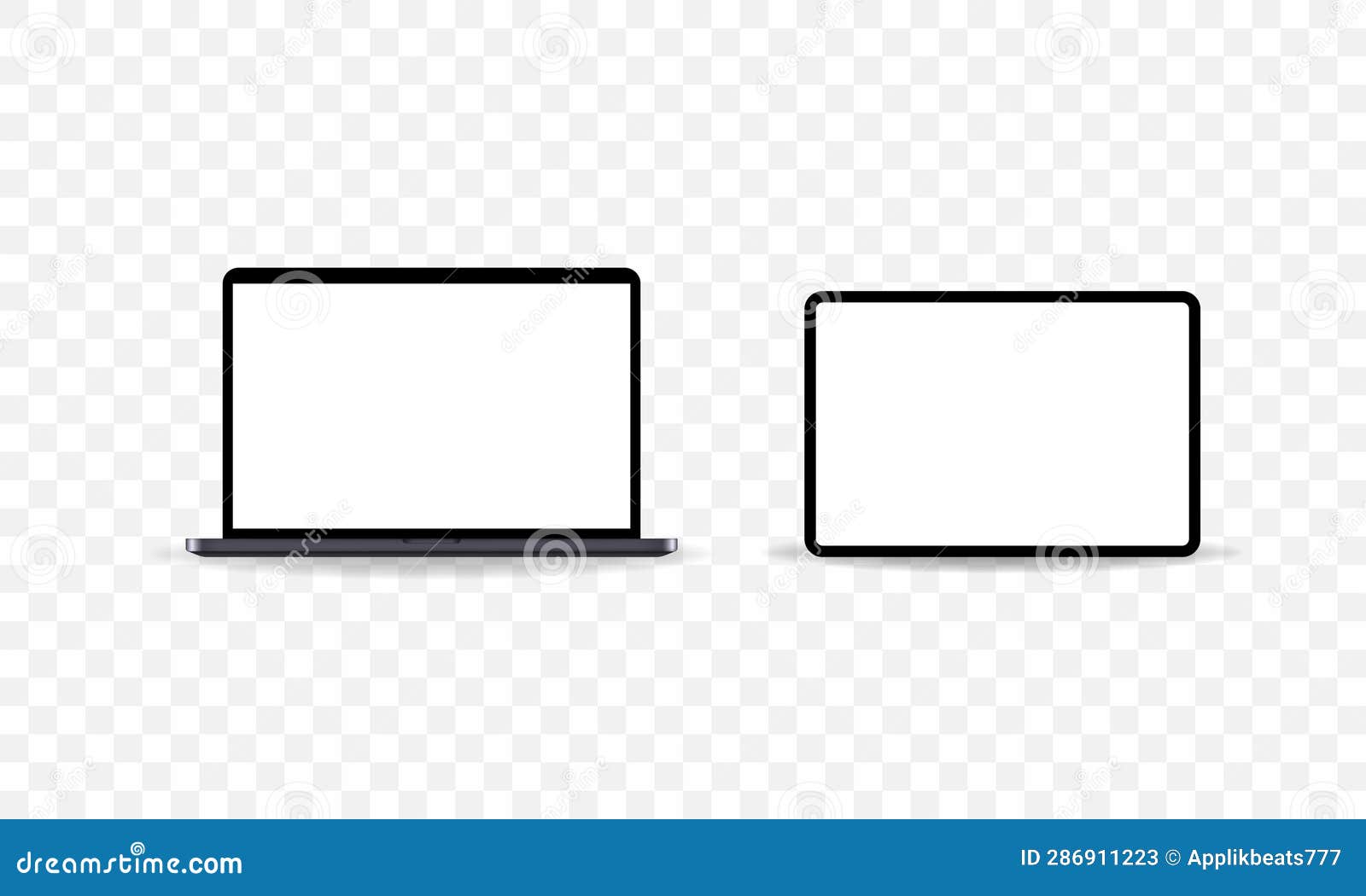 Laptop and Tablet Icon in Dark Style. Devices Sign. Notebook Screen ...