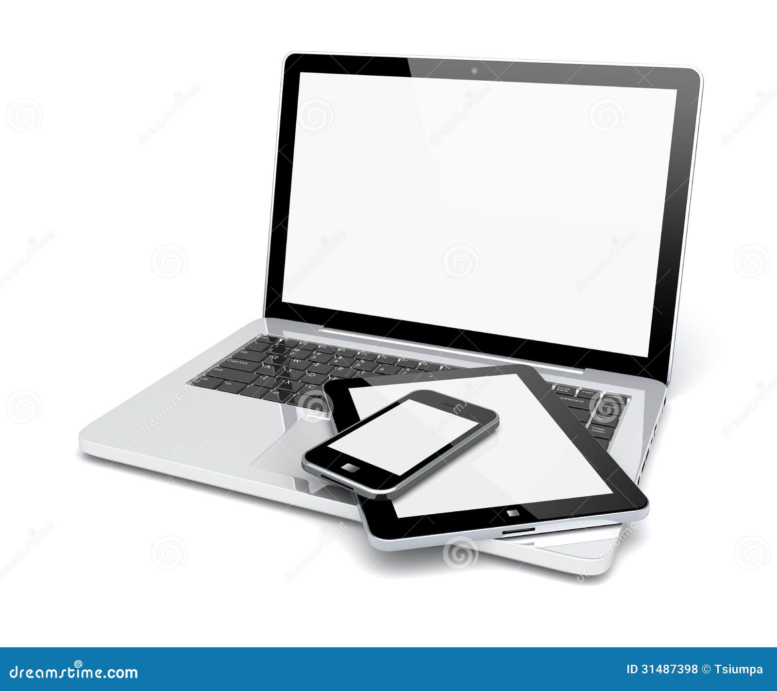 Laptop, Tablet Pc and Smartphone Stock Illustration - Illustration of ...