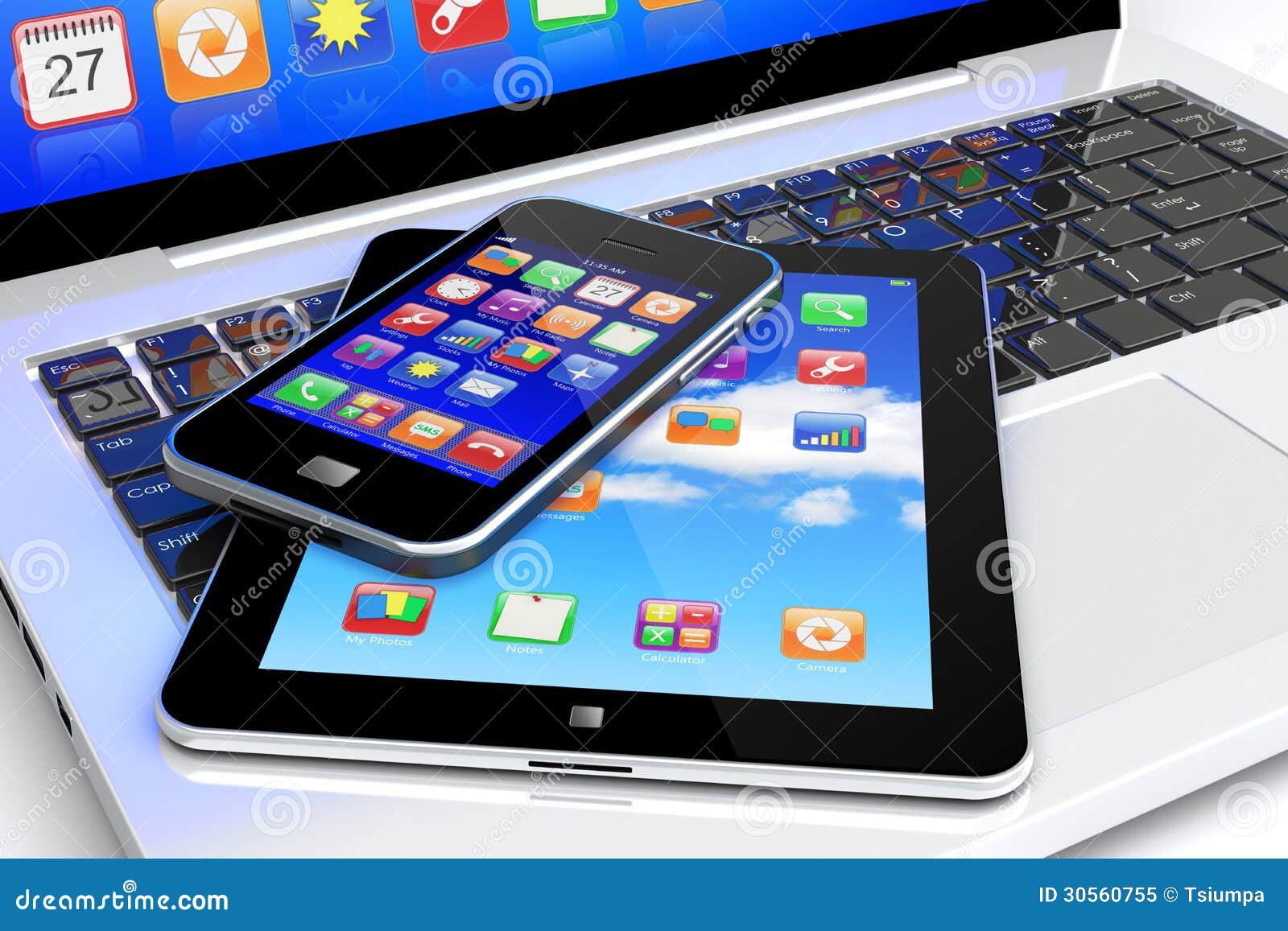 Laptop, Tablet Pc and Smartphone Stock Illustration - Illustration of ... Laptop, Tablet Pc and Smartphone Stock Illustration - Illustration of ...