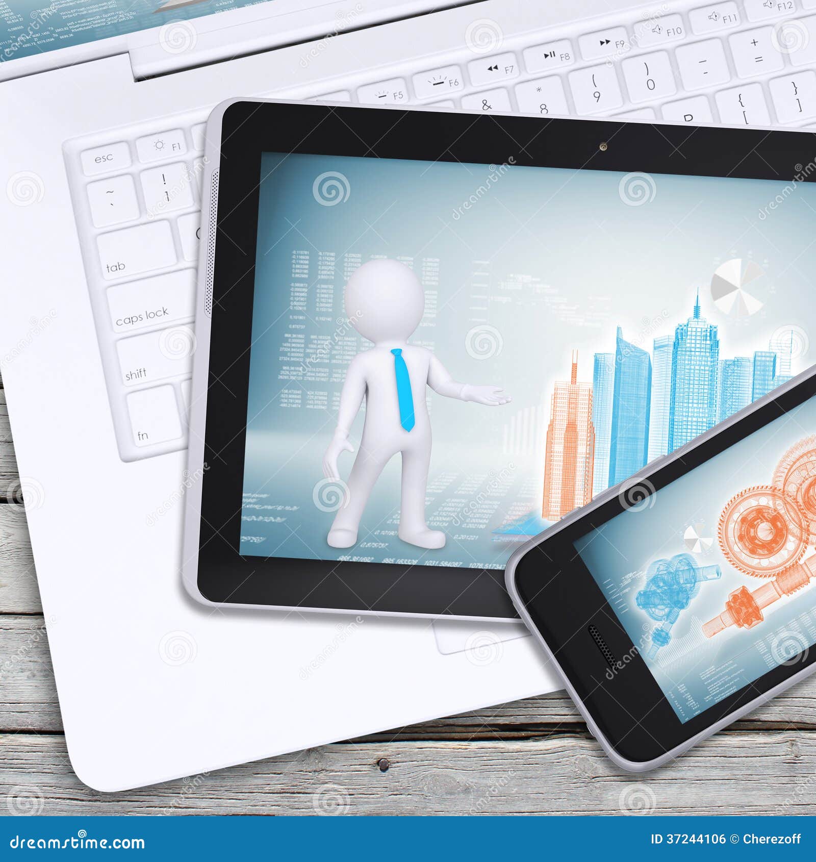 Laptop, Tablet Pc and Smartphone Stock Photo - Image of multimedia ...