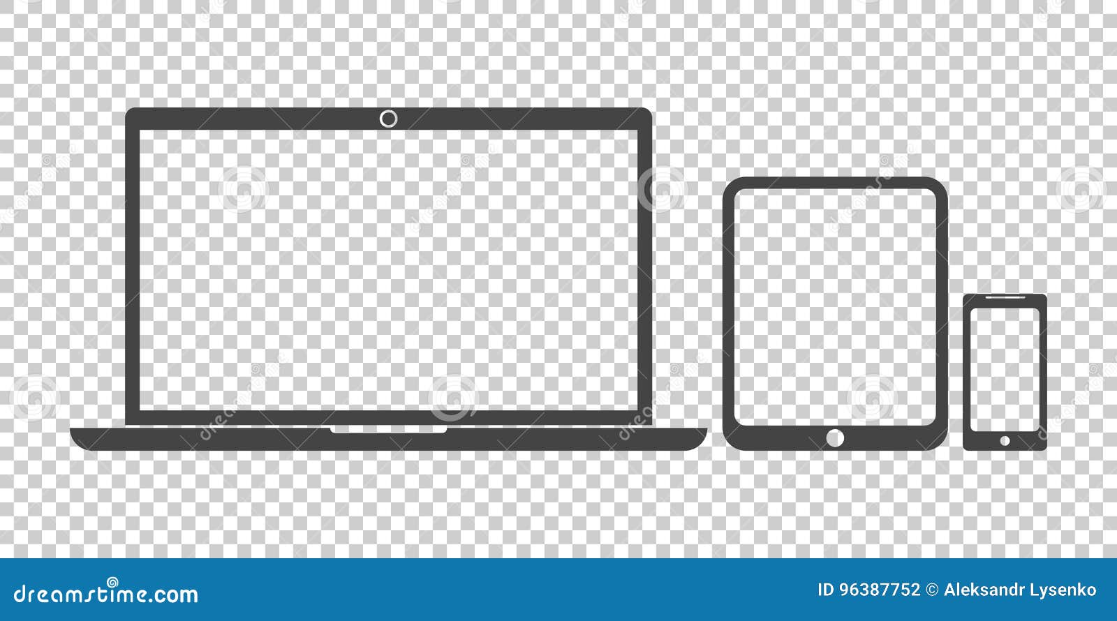 Laptop, Tablet, Phone Icon Vector Flat Stock Vector - Illustration of ...