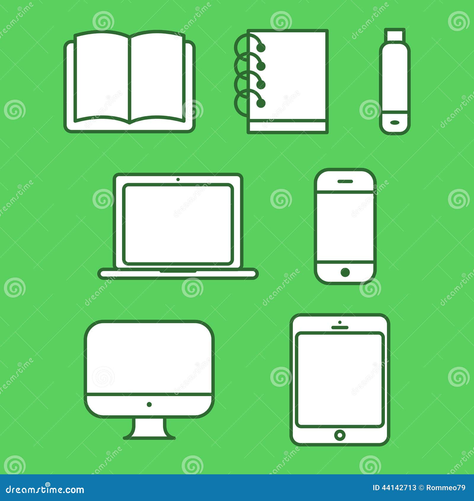 Computer As Book Knowledge Base Concept - Laptop As Elearning Vector ...