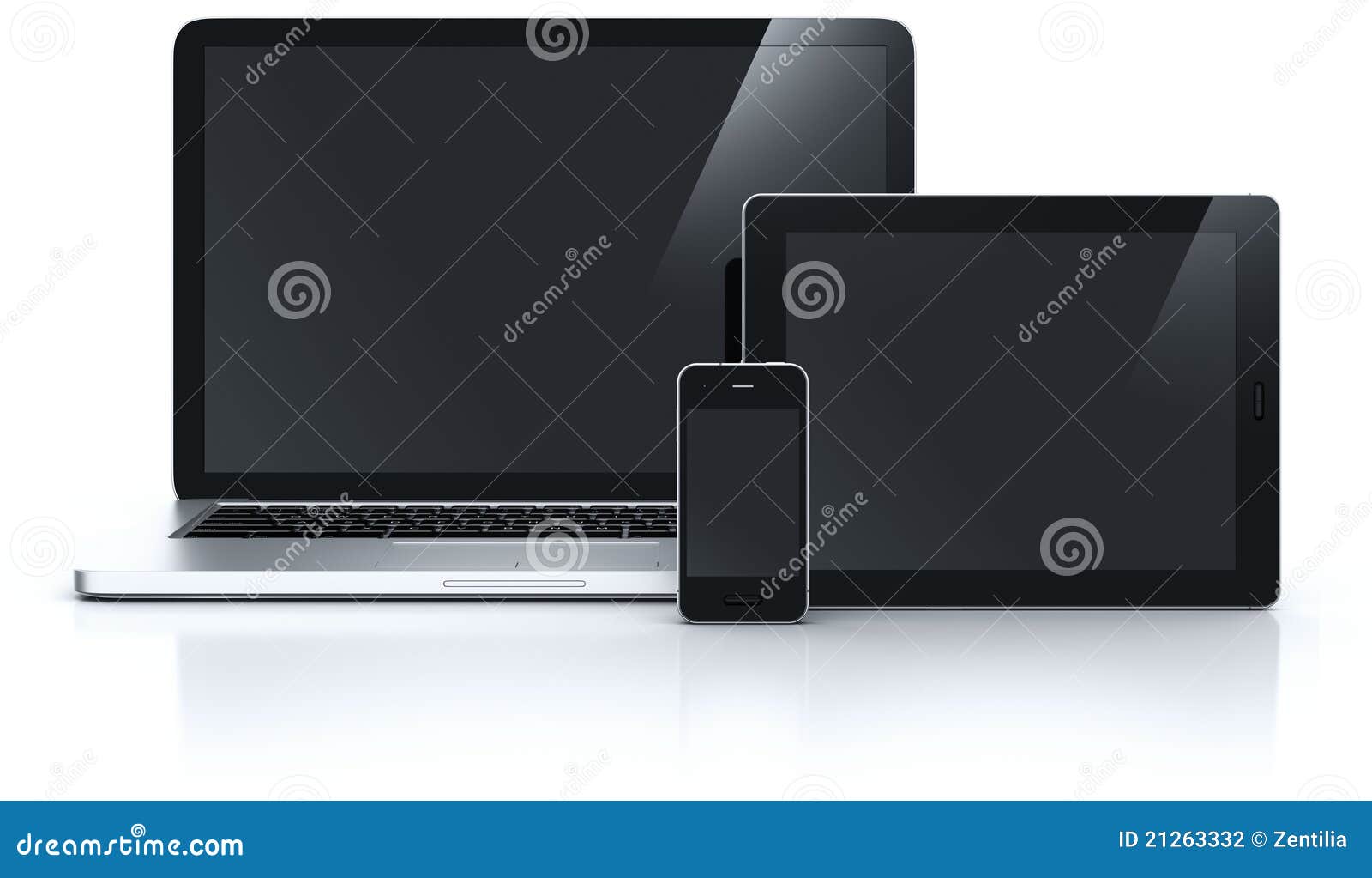 Laptop Tablet and Smartphone Stock Illustration - Illustration of ...