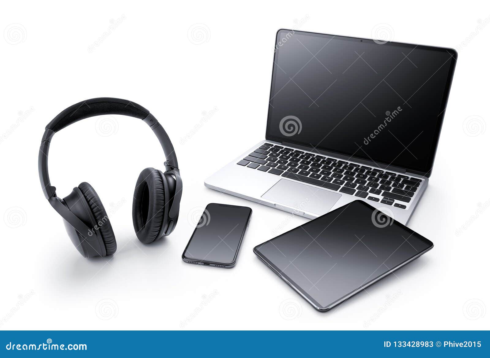 Laptop, Tablet, Smartphone and Headphone Stock Image - Image of device ...