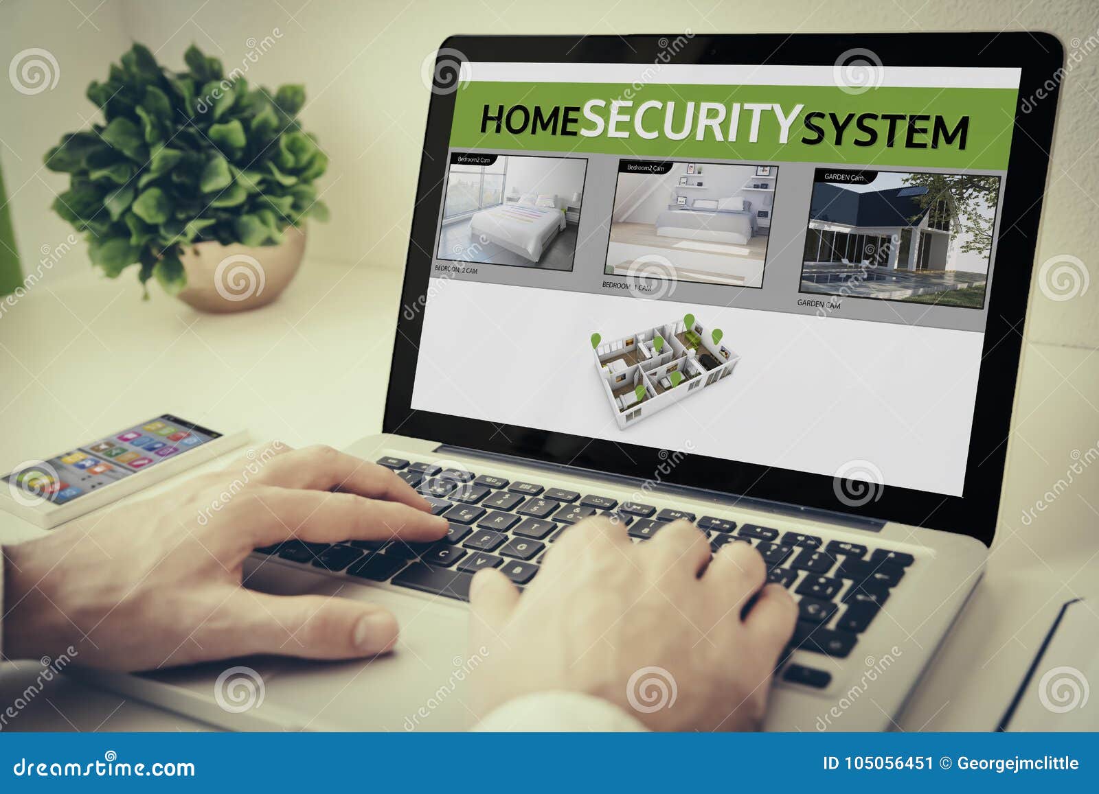 Laptop on tabletop cctv stock image. Image of office - 105056451