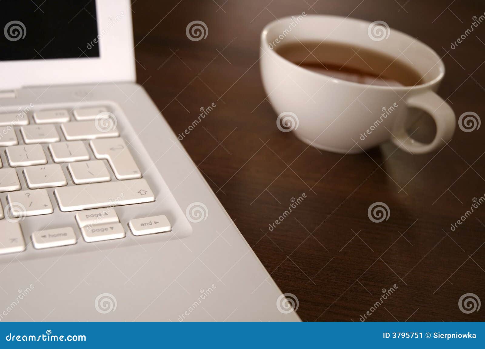 Laptop and tea cup stock image. Image of modern, business - 3795751