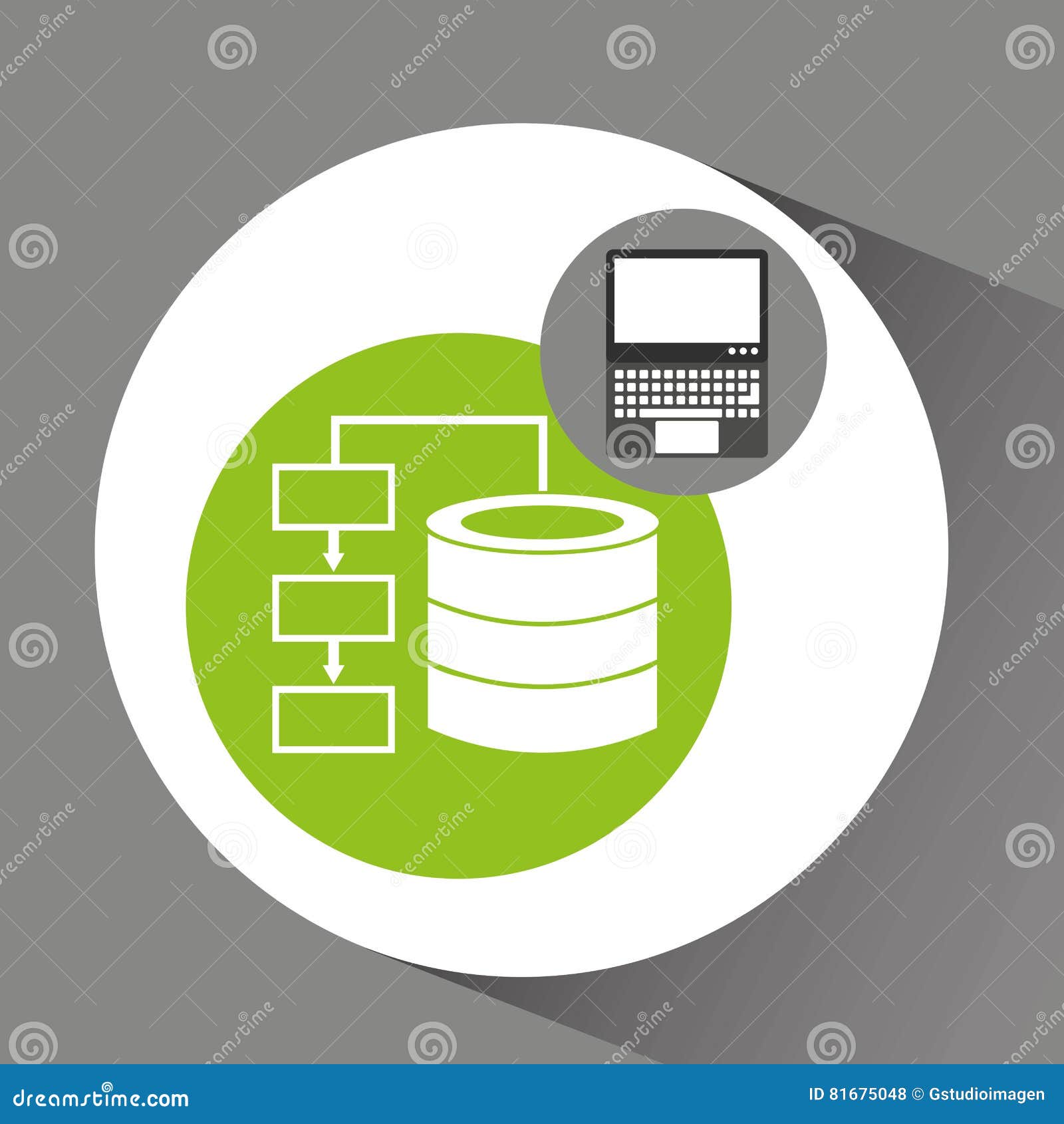 Laptop Technology Data Base Center Stock Vector - Illustration of ...