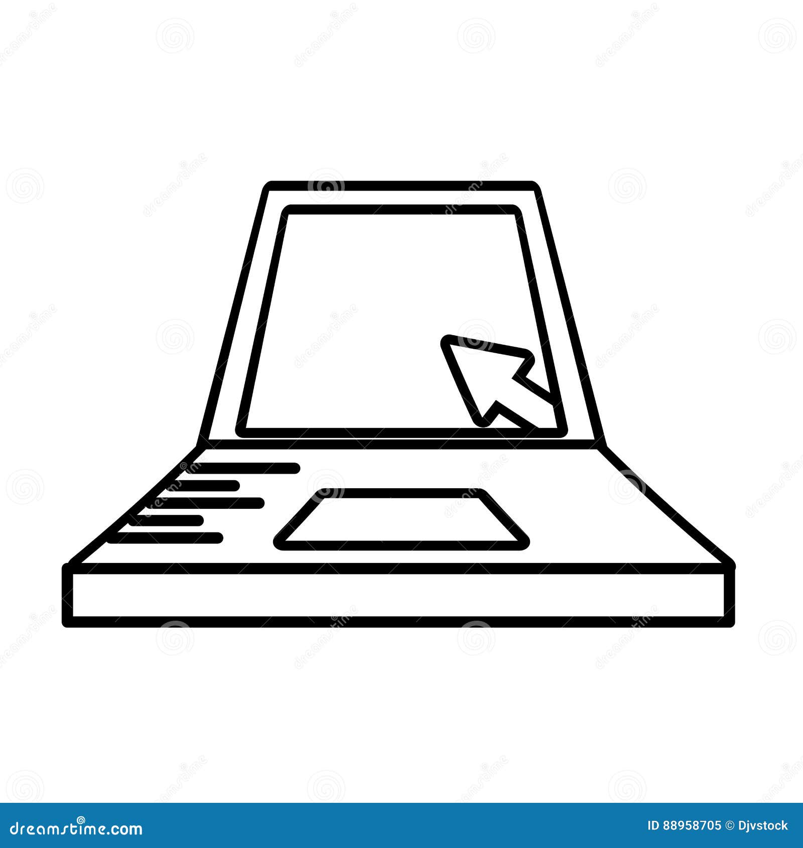 Laptop Technology Device Outline Stock Illustration - Illustration of ...