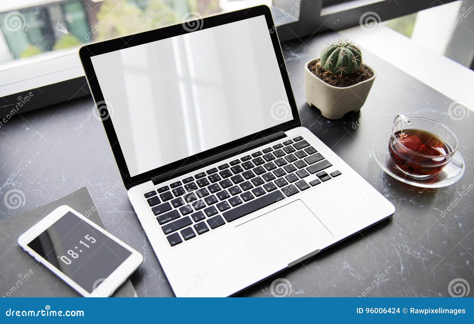 Laptop Technology Devices Desk Workstation Stock Photo - Image of table ...