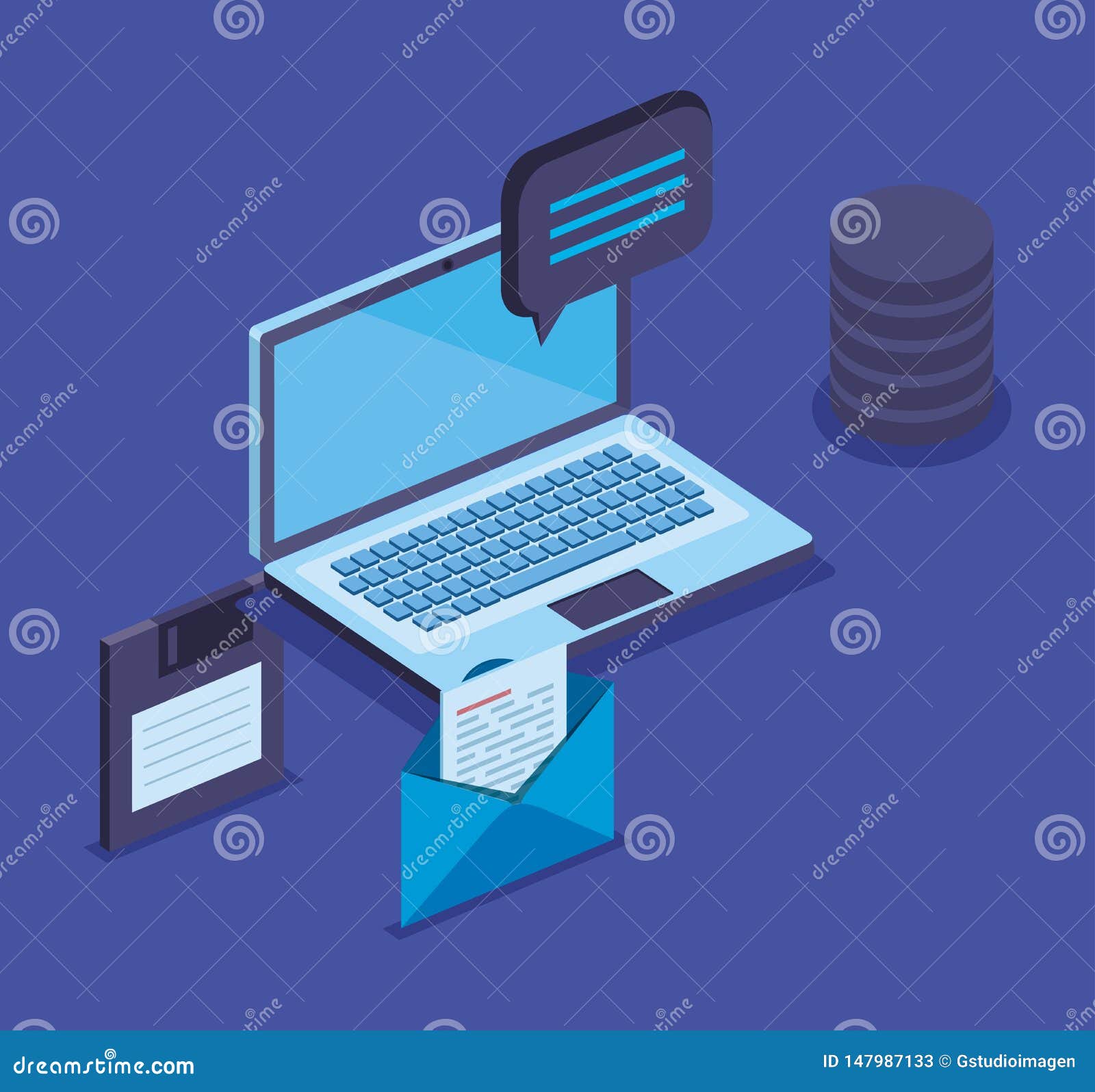 Laptop Technology with Diskette and Hard Disk Storage Serve Stock ...