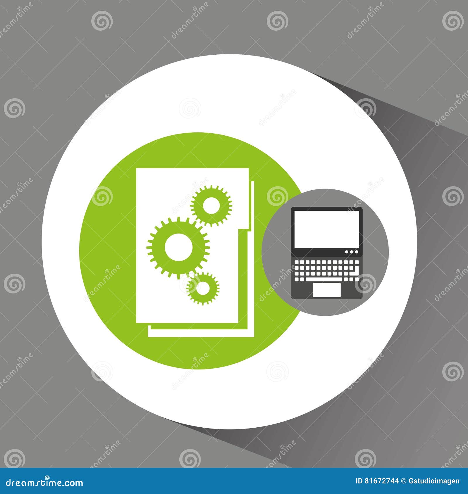 Laptop Technology File Folder Graphic Stock Vector - Illustration of ...