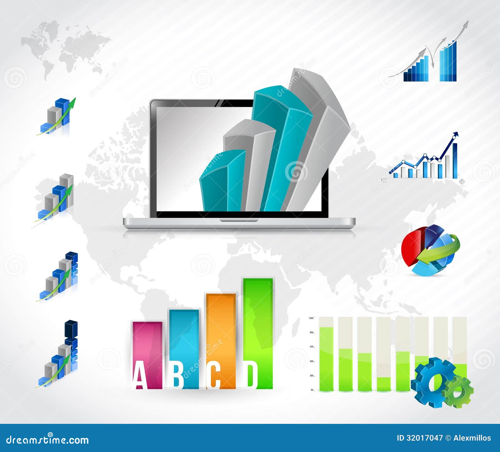 Laptop Technology Infographic Chart Stock Illustration - Illustration ...