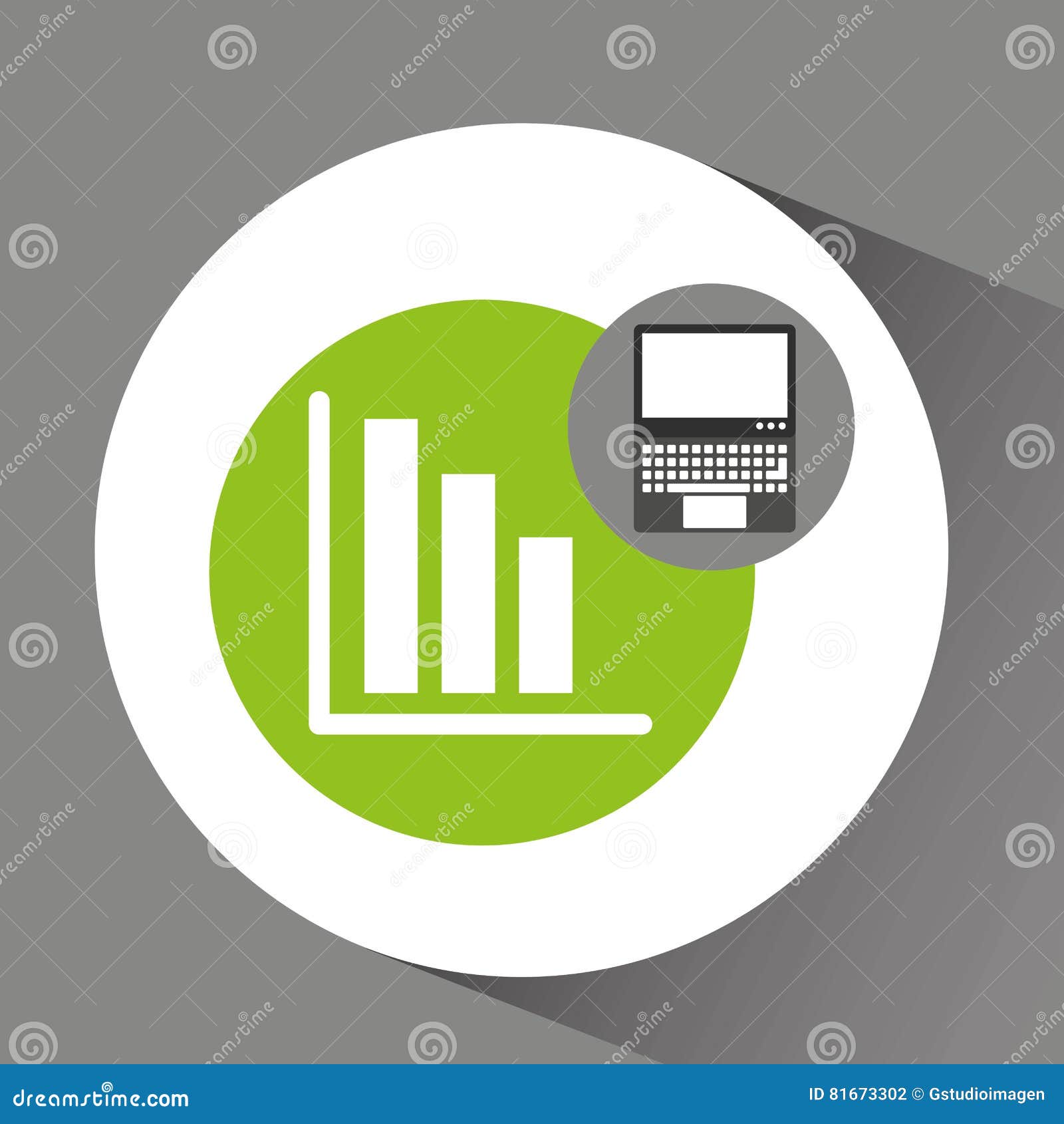 Laptop Technology Statistics Graphics Stock Vector - Illustration of ...