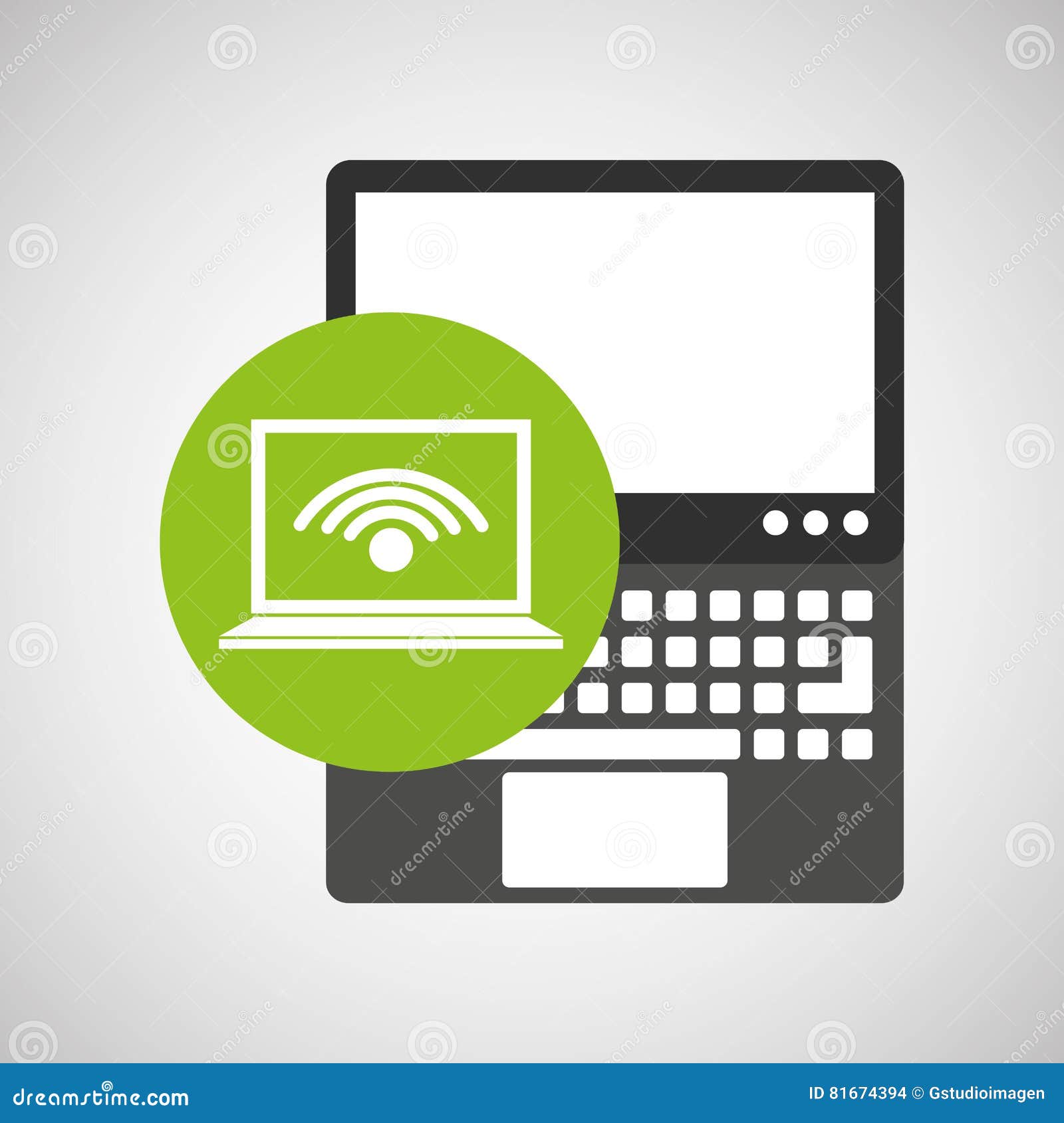 Laptop Technology Wifi Internet Icon Stock Vector - Illustration of ...