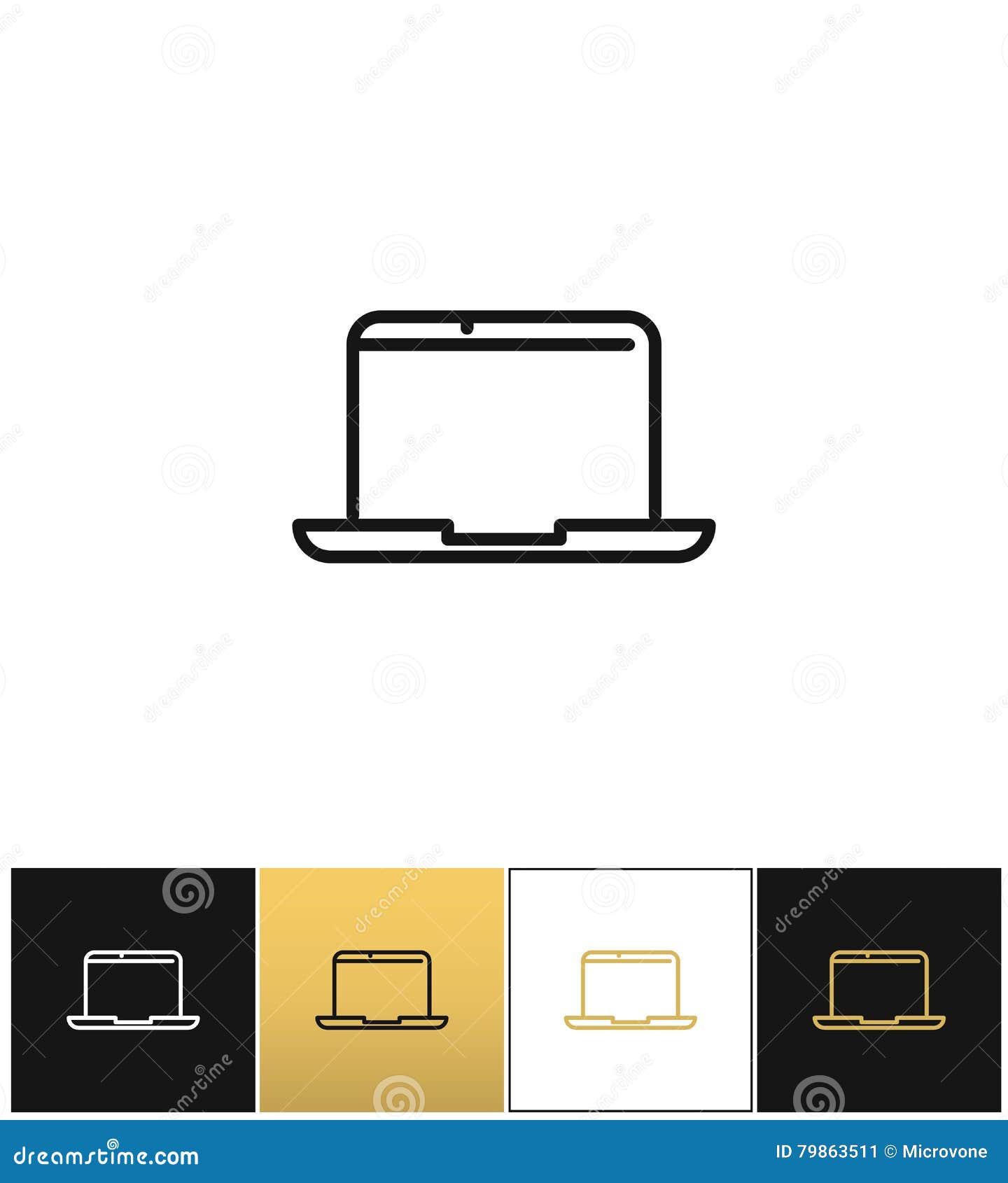 Laptop Teken of Modern in Openlucht Computer Vectorpictogram Vector ...