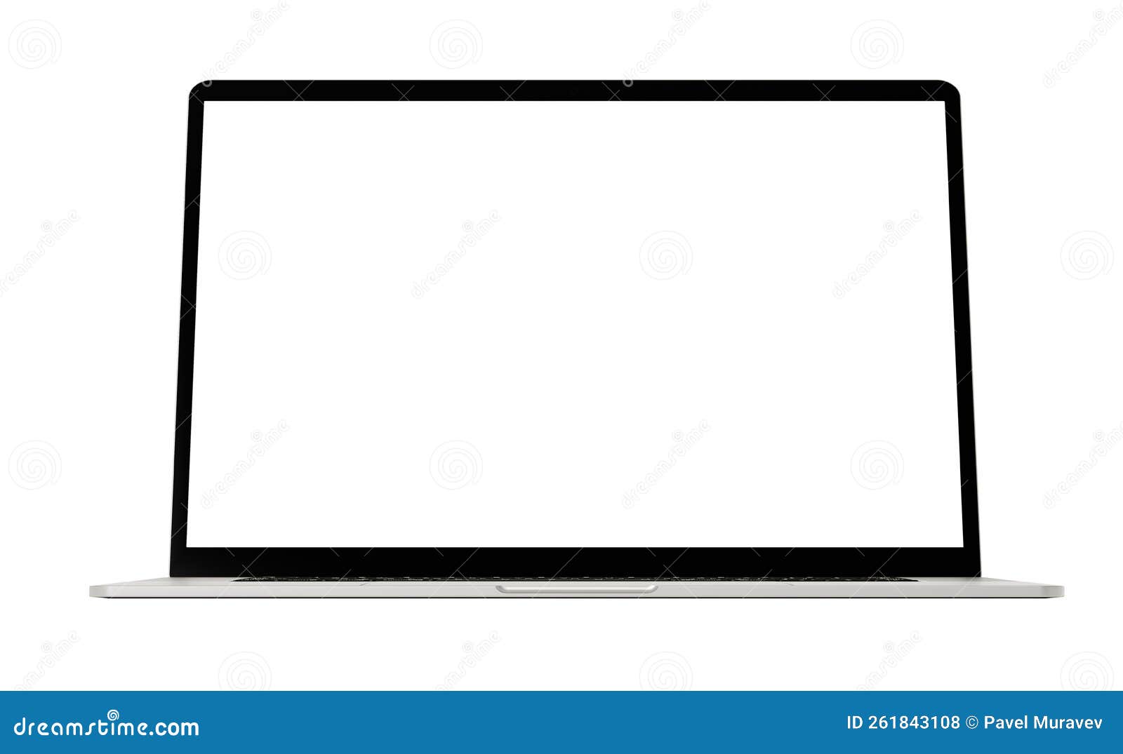 Laptop Template Isolated on White. Template, Mockup. Laptop Mockup with ...