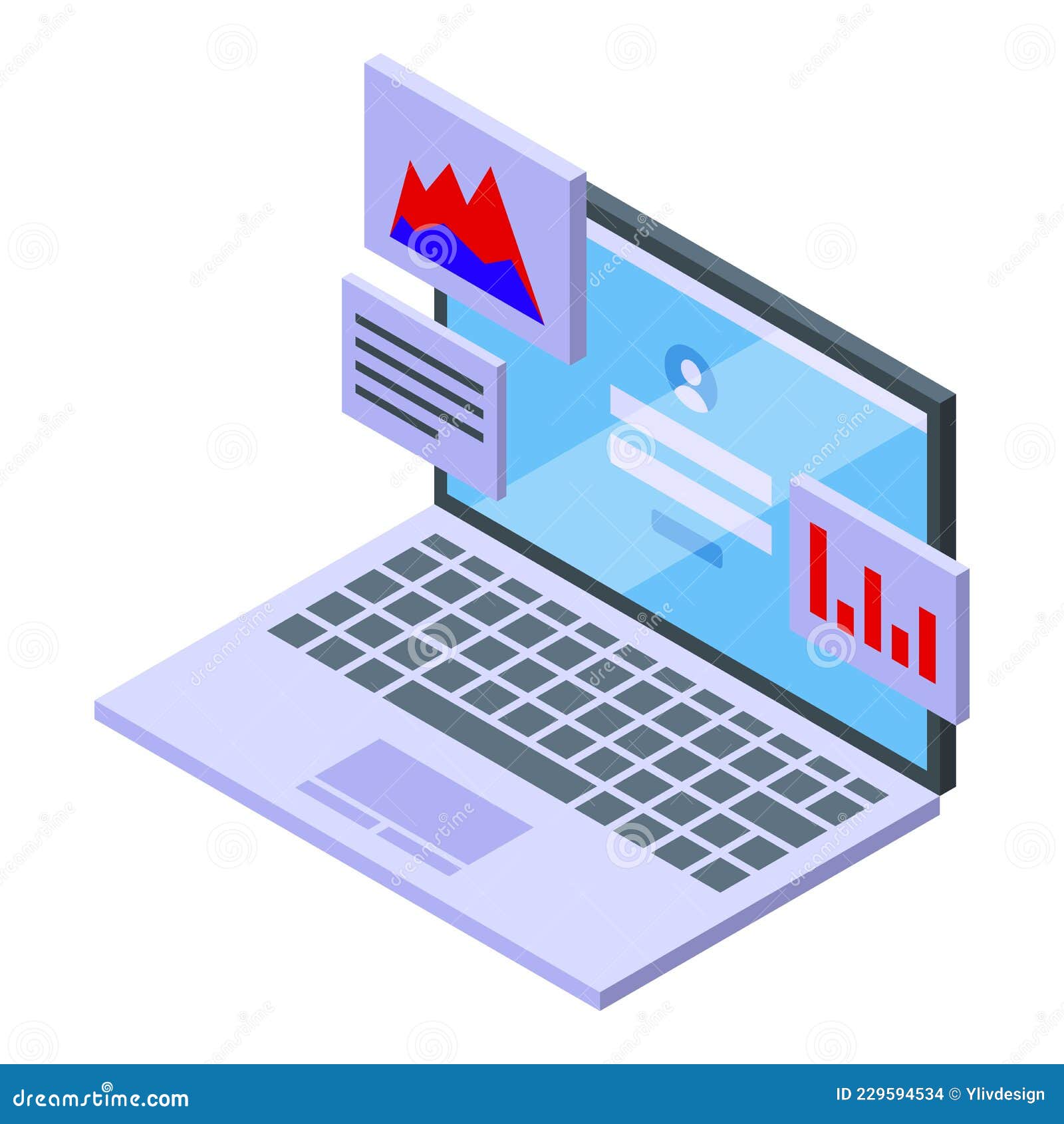Laptop Test Icon Isometric Vector. Online Computer Stock Vector ...