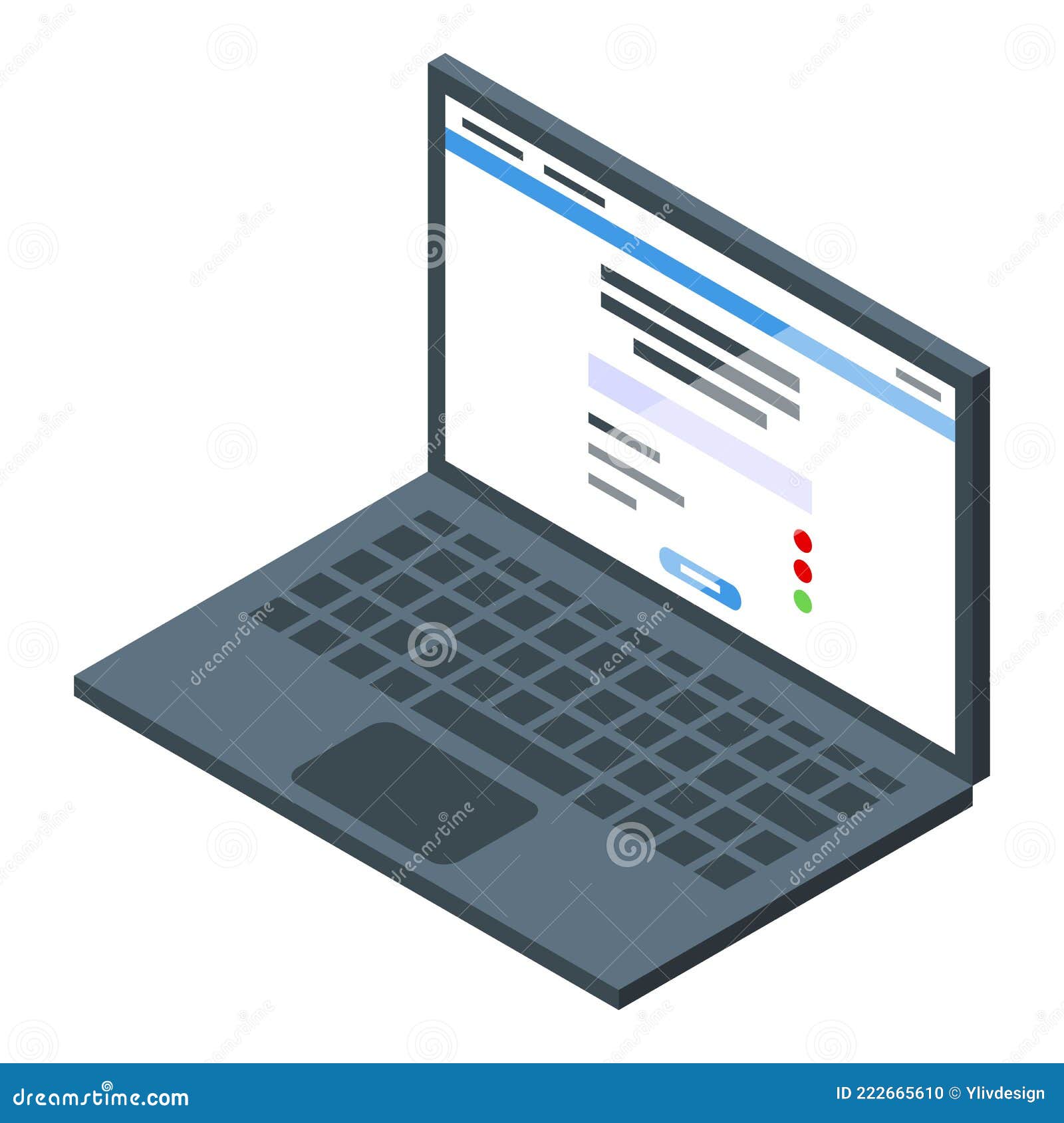 Laptop Test Result Icon Isometric Vector. Computer Online List Stock ...