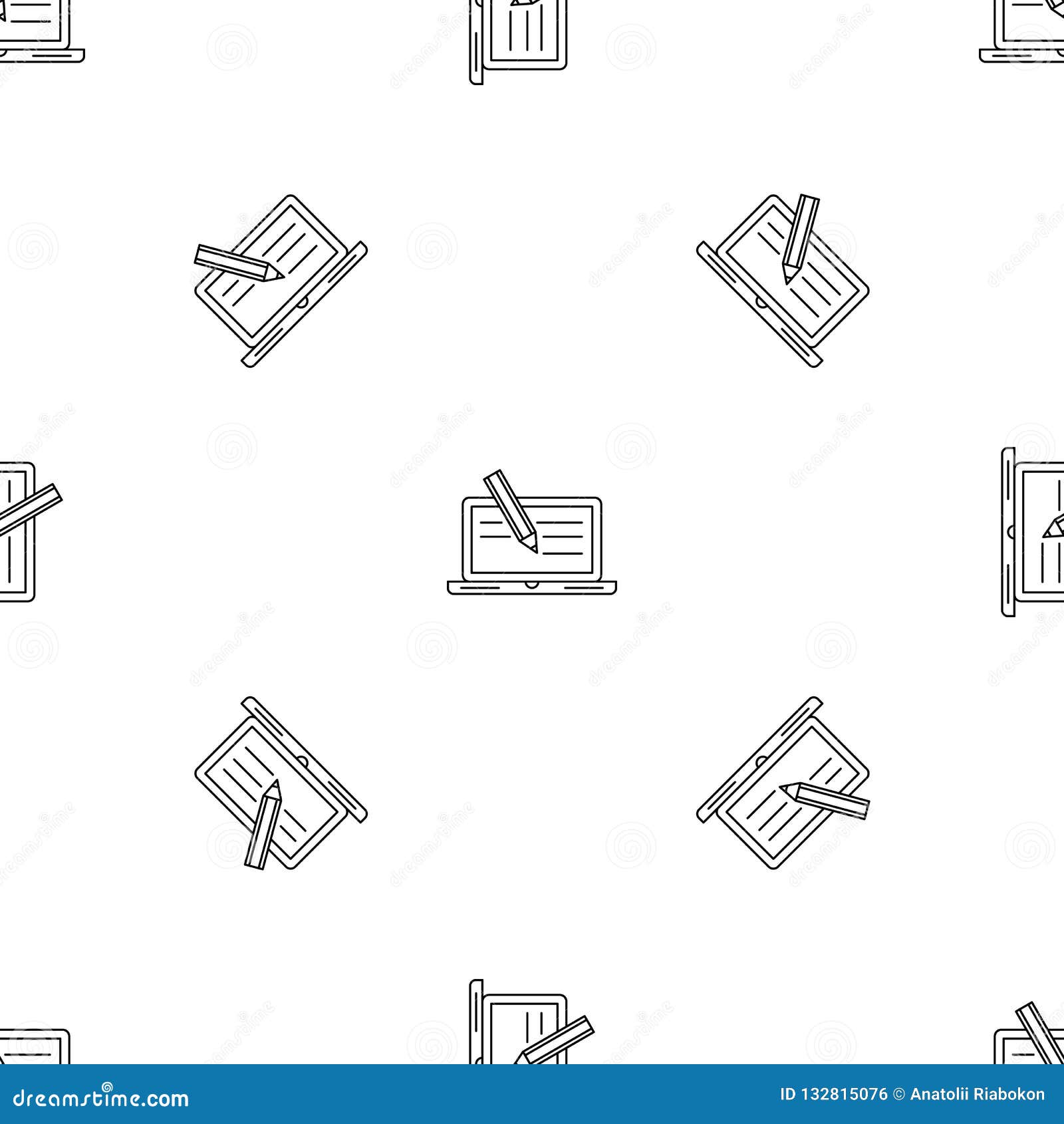 Laptop Text Writing Pattern Seamless Vector Stock Vector - Illustration ...