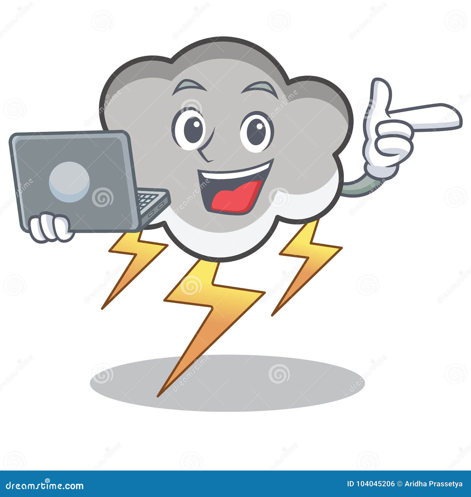With Laptop Thunder Cloud Character Cartoon Stock Vector - Illustration ... With Laptop Thunder Cloud Character Cartoon Stock Vector - Illustration ...