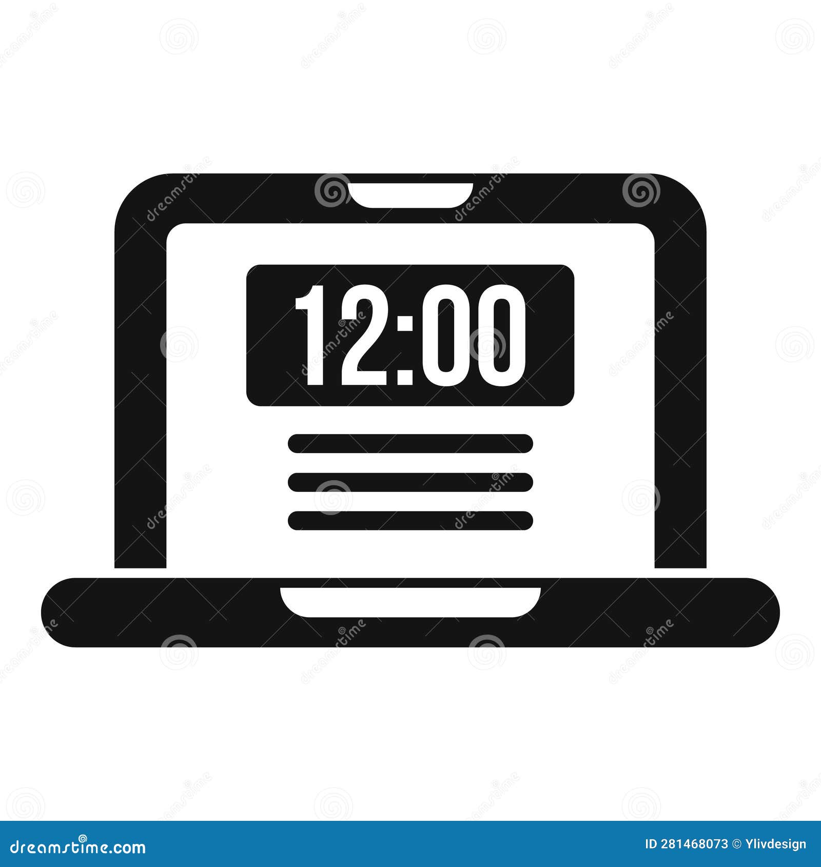 Laptop Time Icon Simple Vector. Clock Project Stock Vector ...