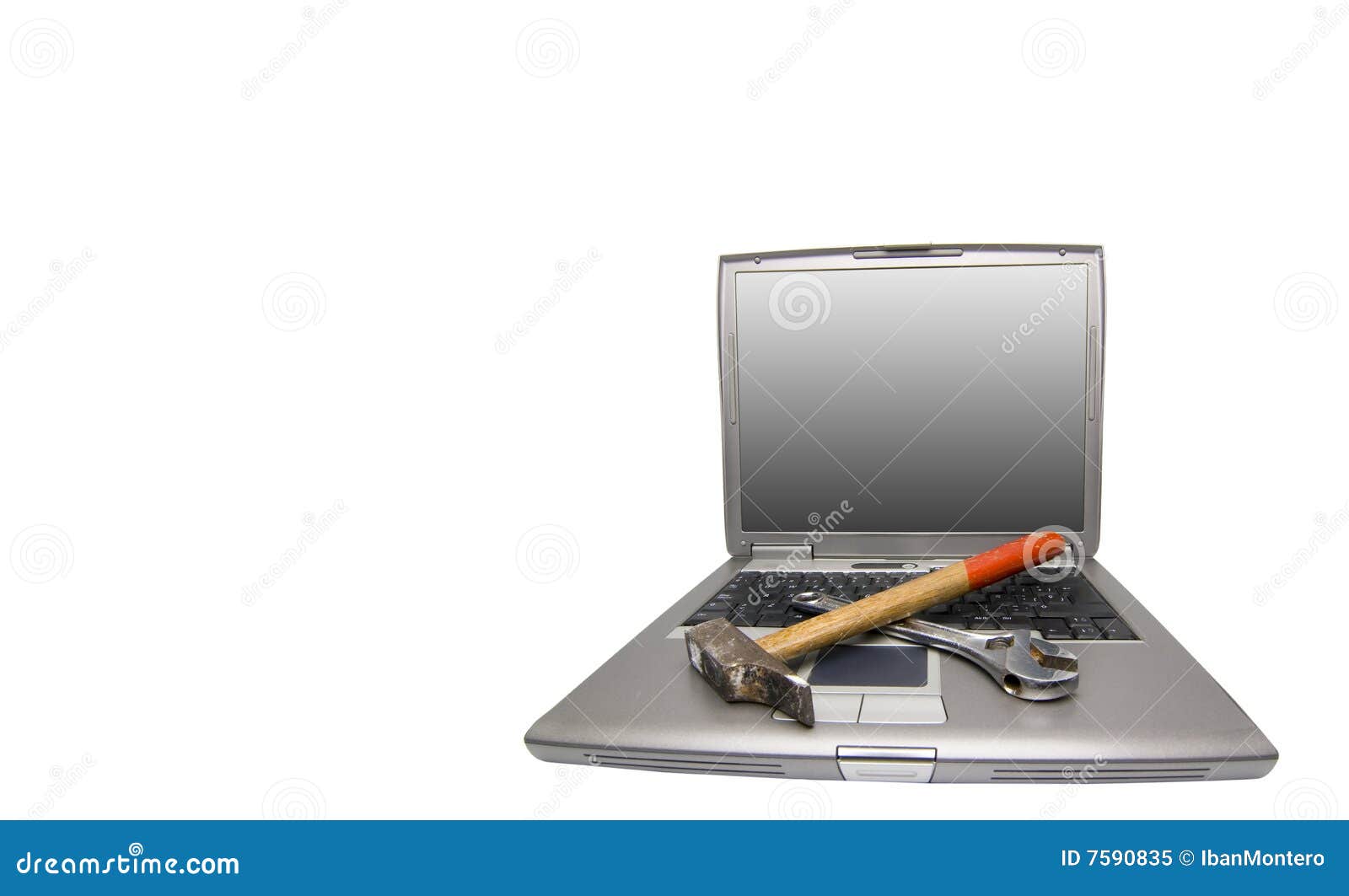 Laptop and tools stock image. Image of craft, keyboard - 7590835
