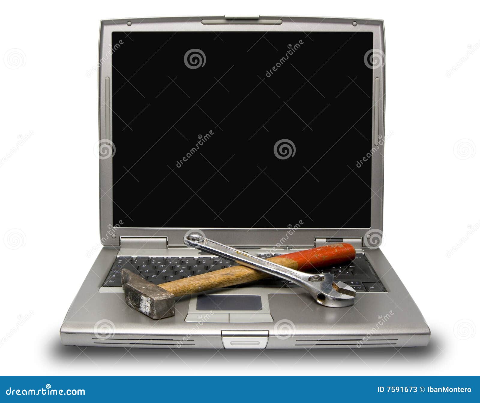 Laptop and tools stock image. Image of recover, craft - 7591673