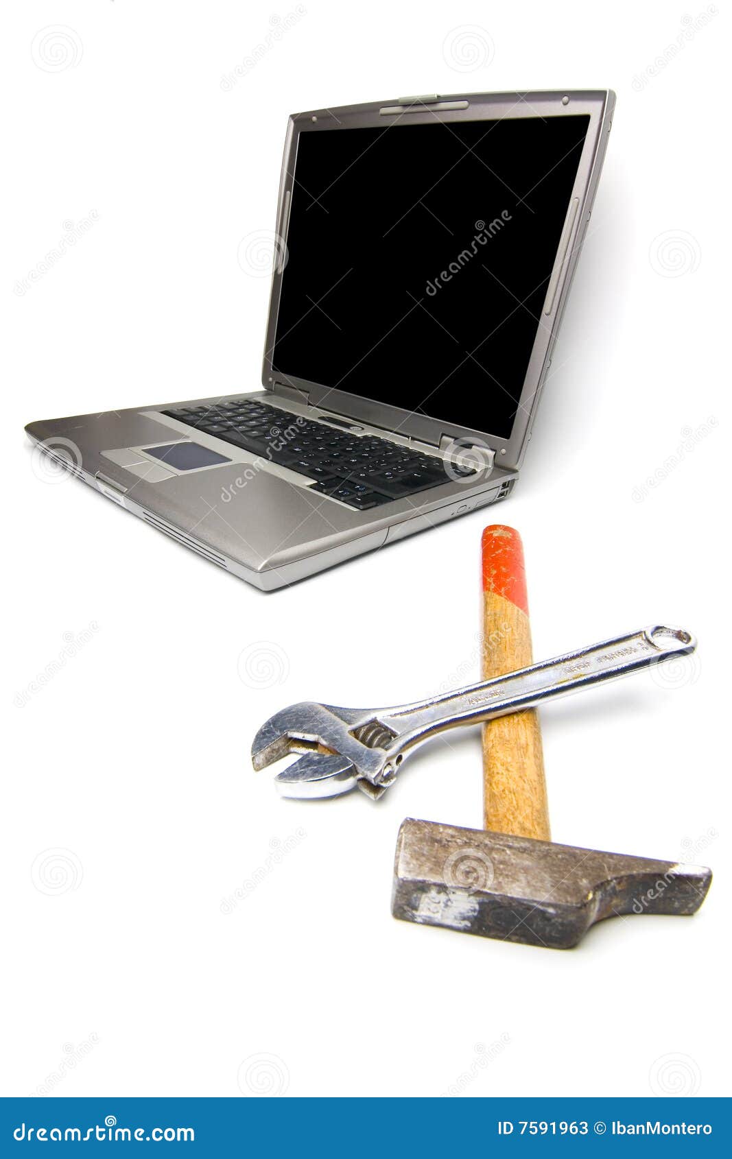 Laptop and tools stock image. Image of help, computer - 7591963