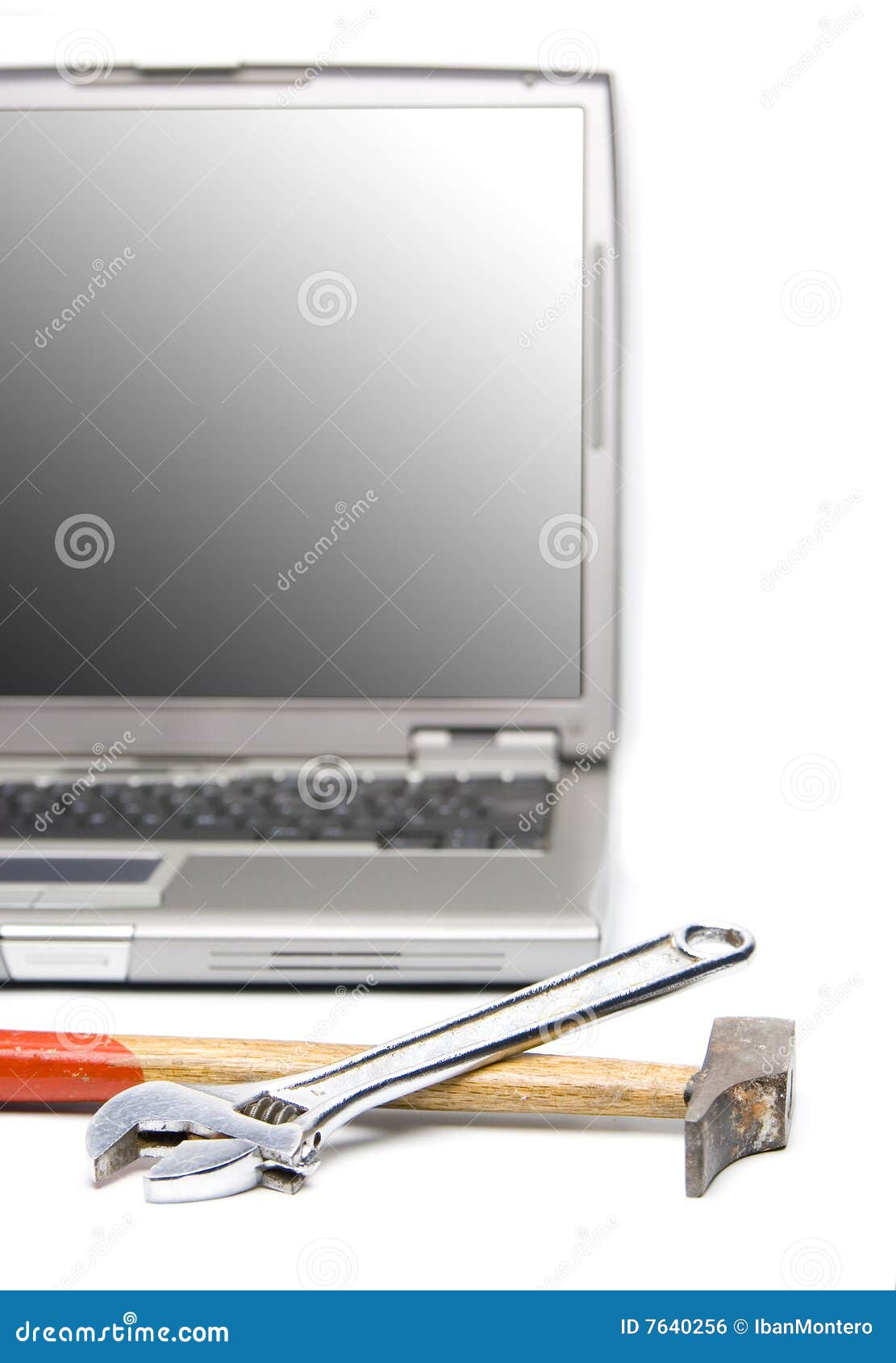 Laptop and tools stock photo. Image of withe, concept - 7640256